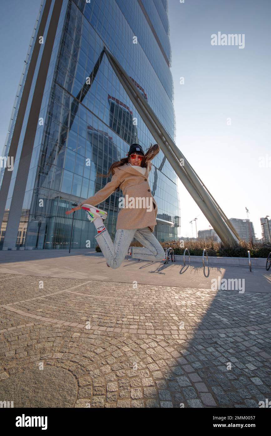 a professional female model and dancer, CityLife, Milan, Italy Stock ...