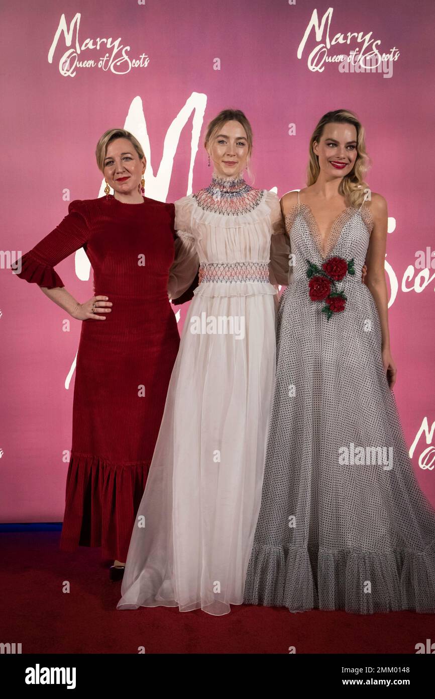 Director Josie Rourke, from left, actresses Saoirse Ronan and Margot ...