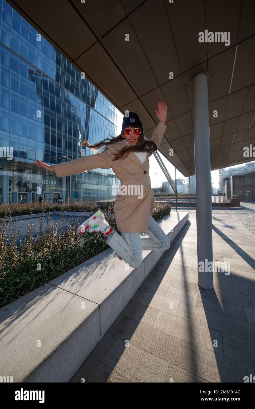 a professional female model and dancer, CityLife, Milan, Italy Stock ...