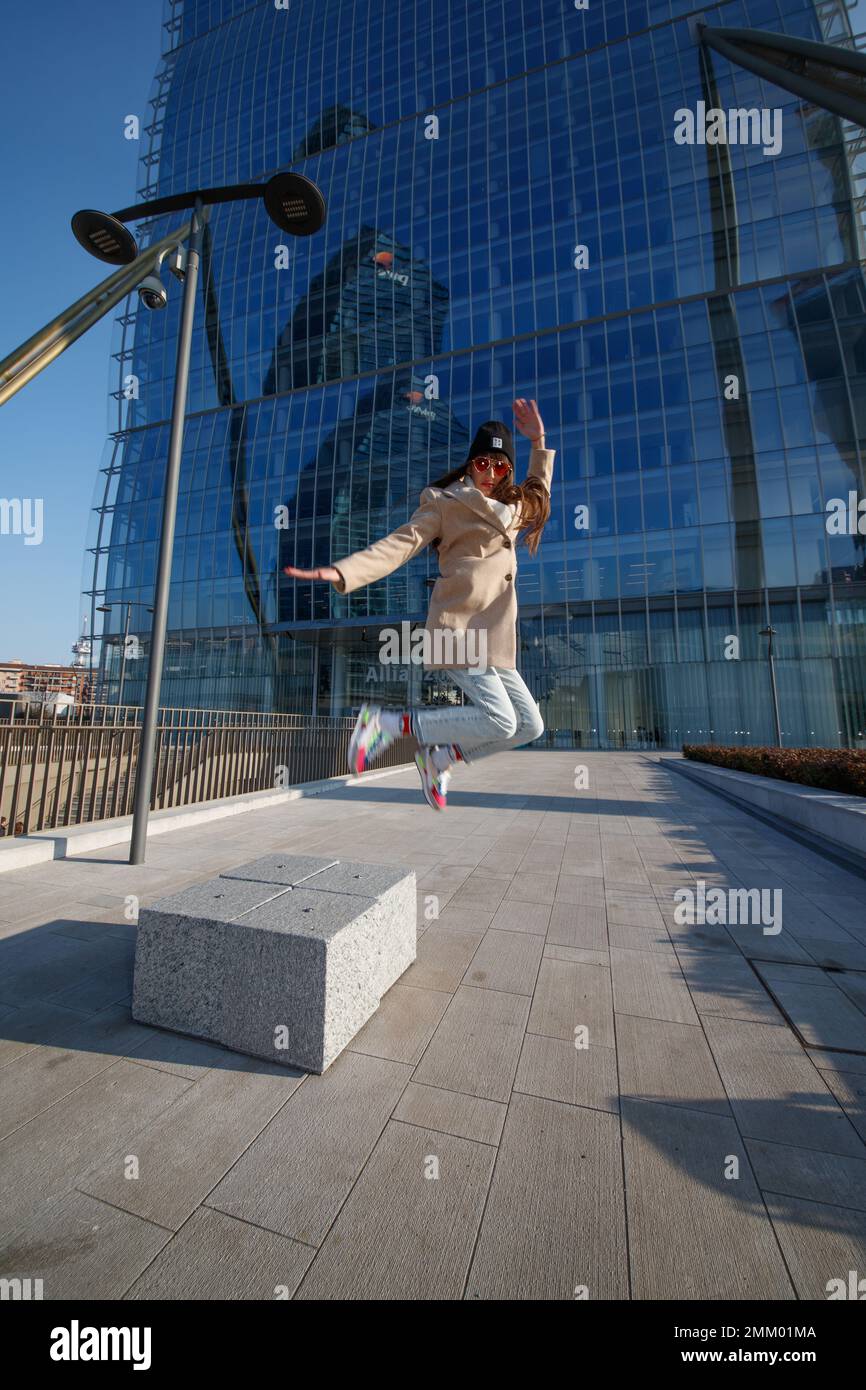 a professional female model and dancer, CityLife, Milan, Italy Stock ...
