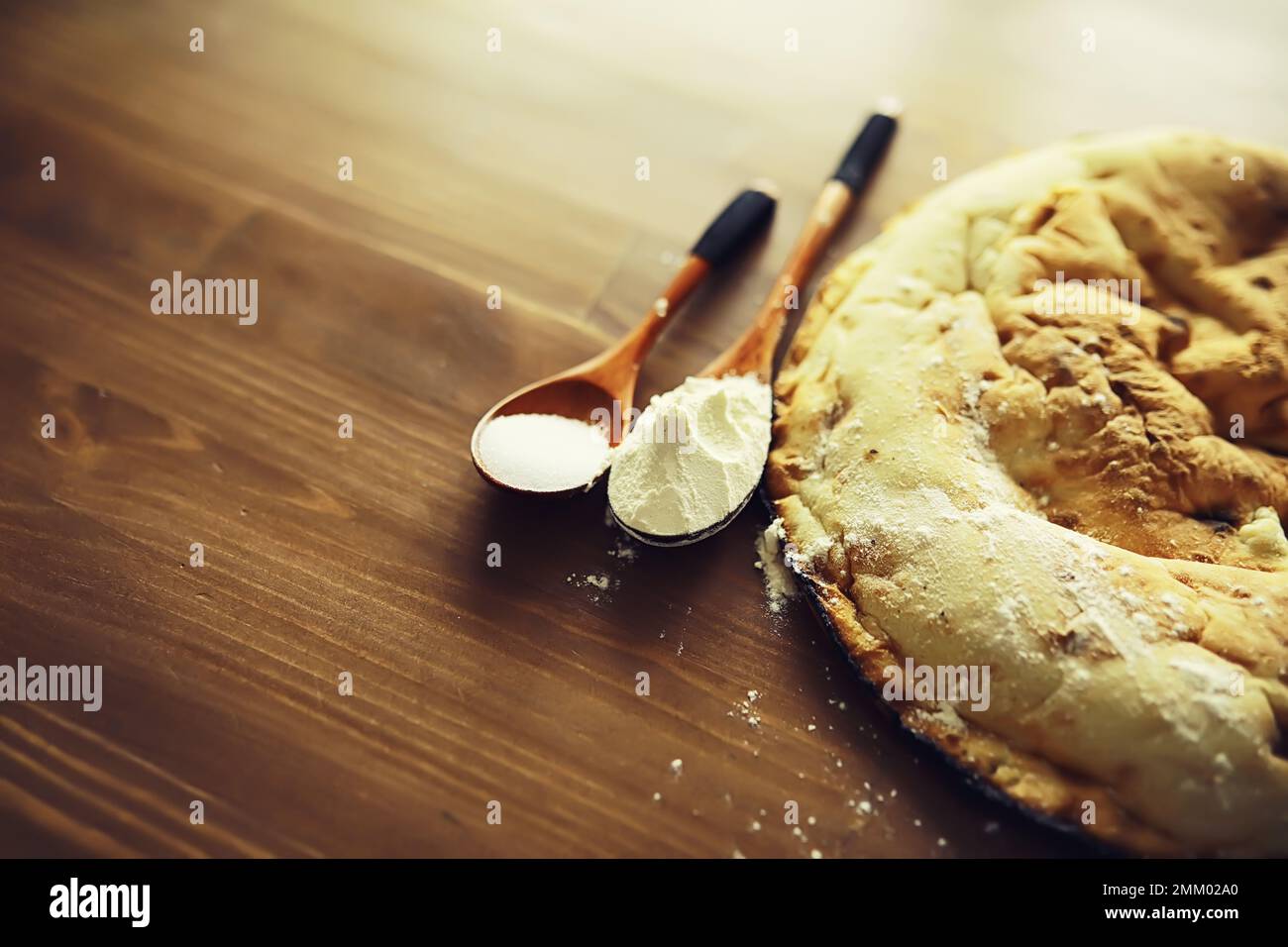 Lavash from whole grain durum flour. Handmade fresh pastries. Flour ...