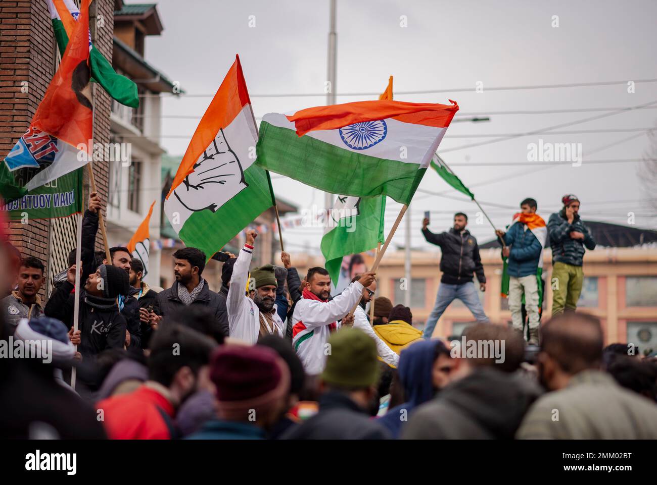 Indian political party flags hi-res stock photography and images - Alamy