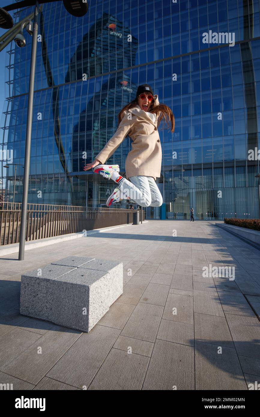 a professional female model and dancer, CityLife, Milan, Italy Stock ...