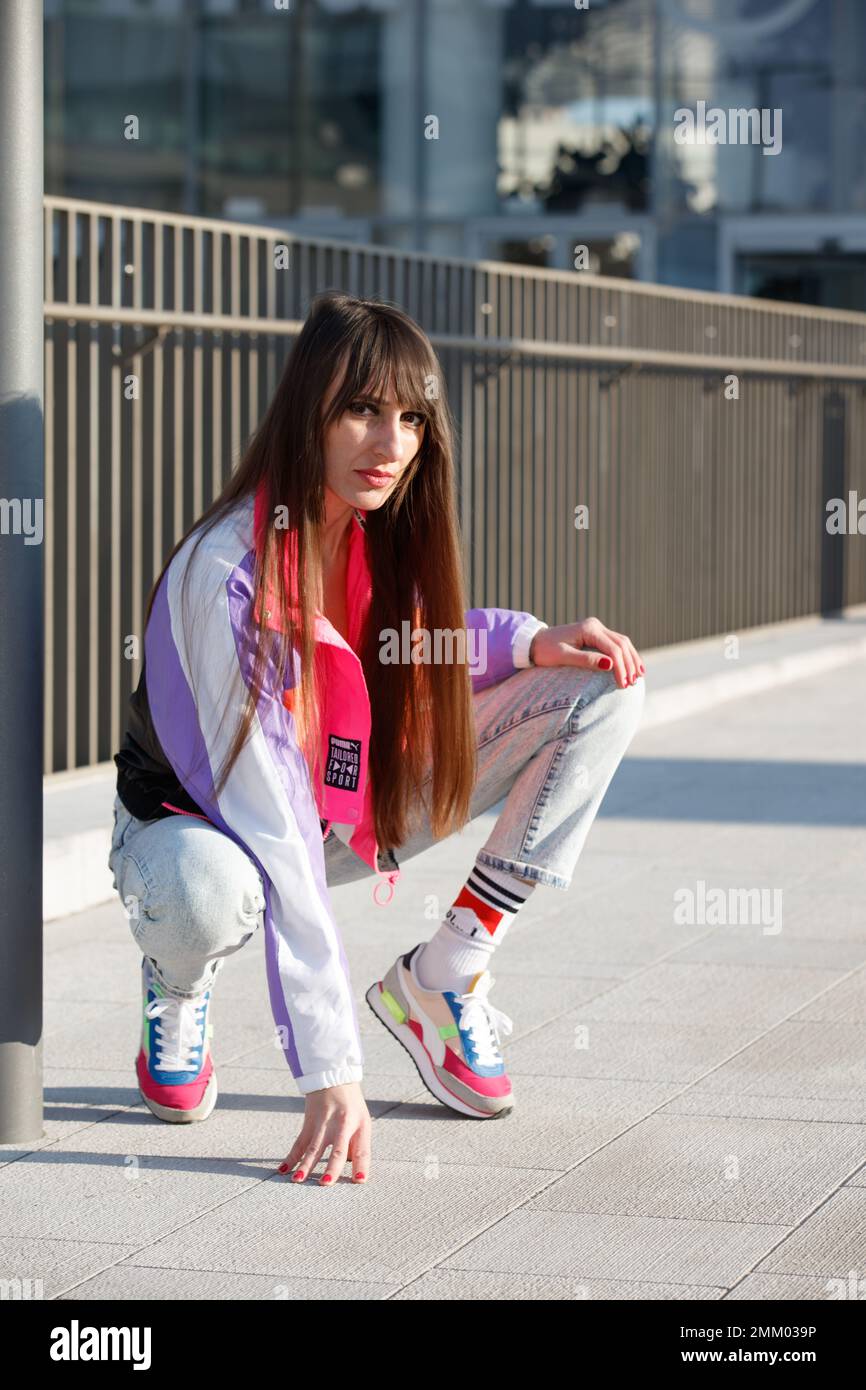 a professional female model and dancer, CityLife, Milan, Italy Stock ...