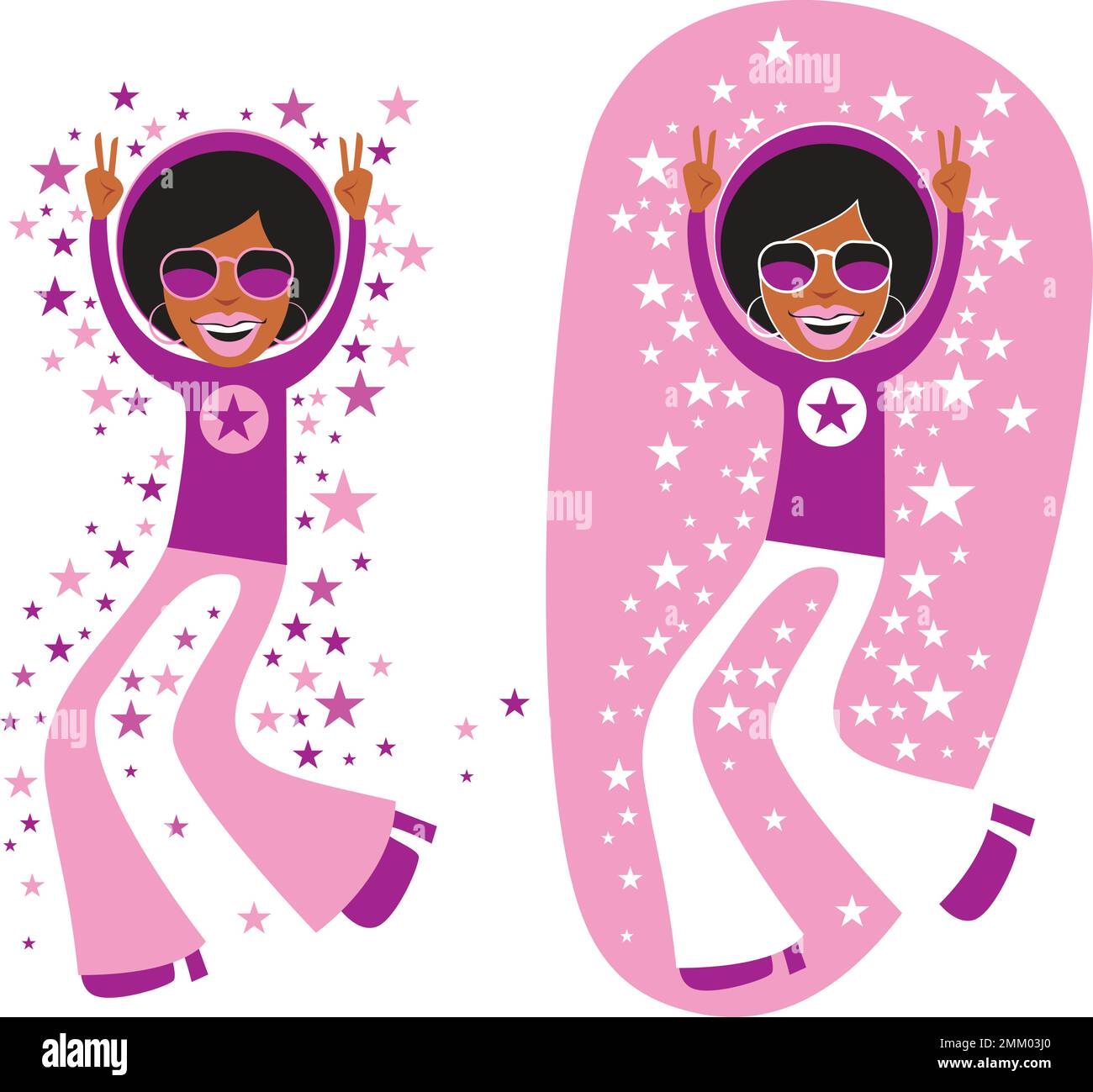 Funny Disco dancer character. Flat vector illustration Stock Vector ...