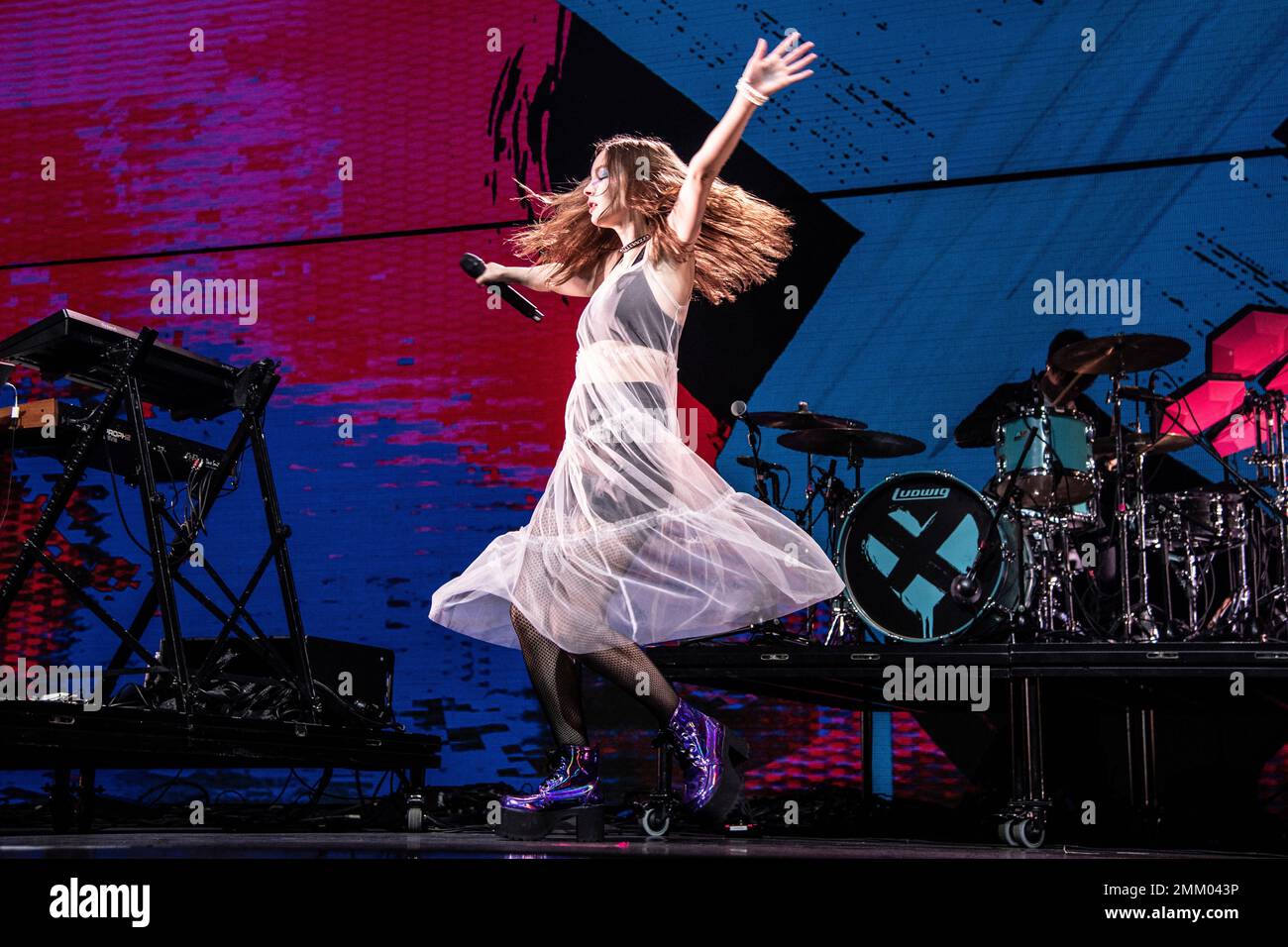 Lauren Mayberry of CHVRCHES performs at the 2018 KROQ Absolut Almost ...
