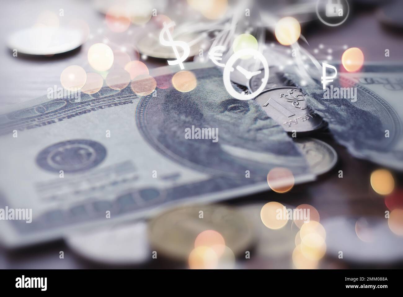 A USA banknote value of 100 usd. The concept of finance, investment ...