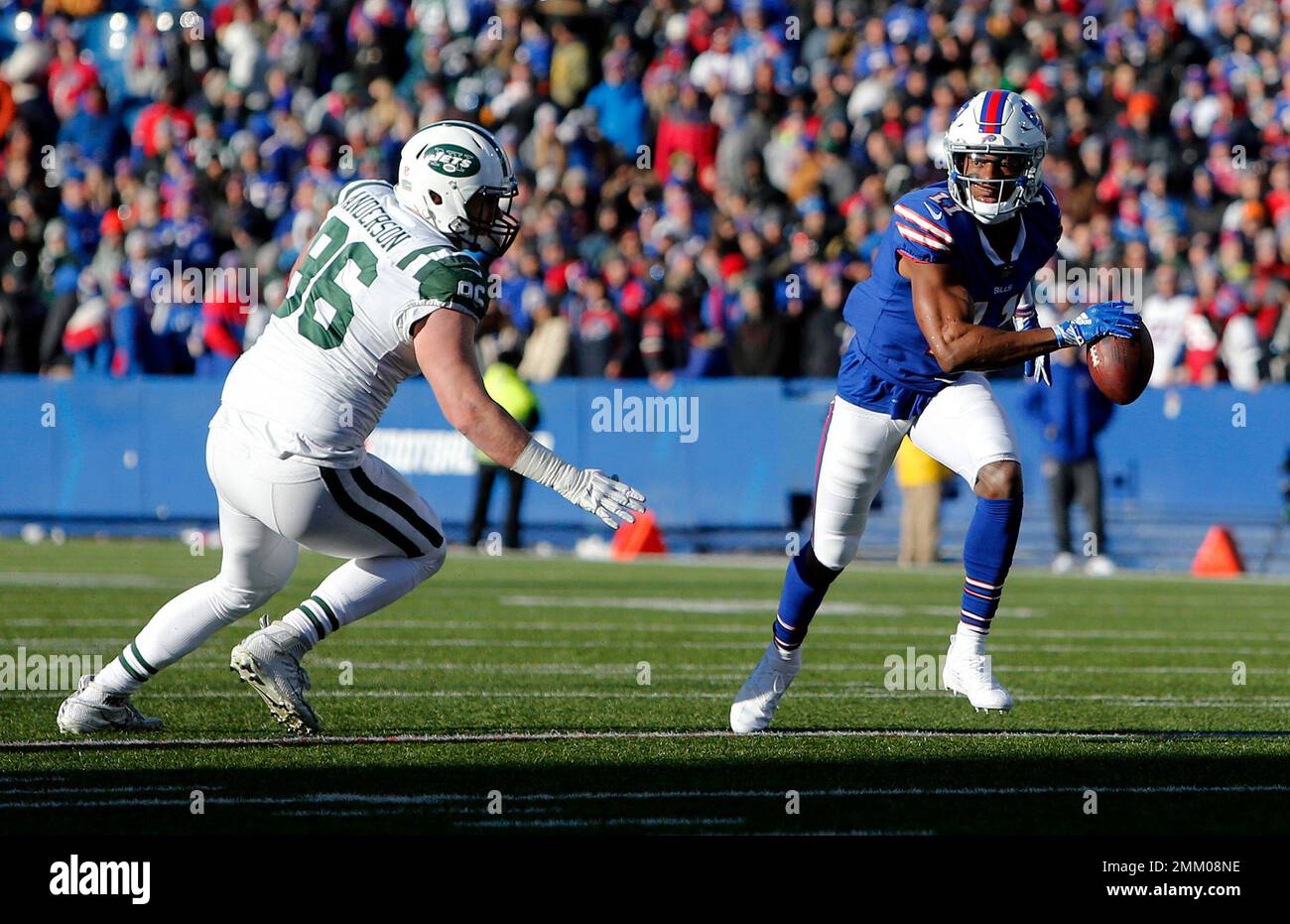 Buffalo Bills wide receiver Zay Jones (11) runs from New York Jets ...