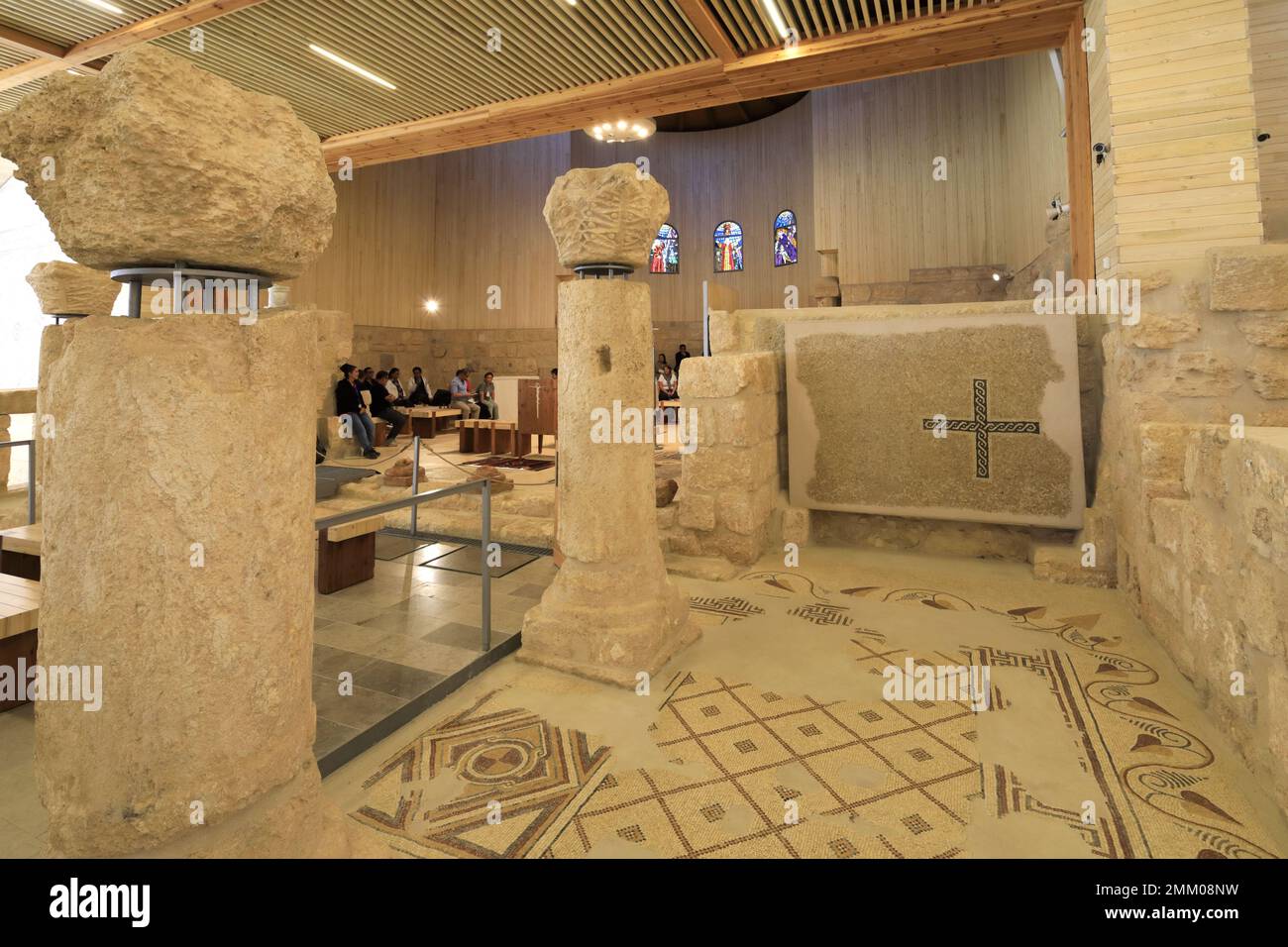 Interior of the Moses Memorial Church, Mount Nebo, Madaba Governorate ...