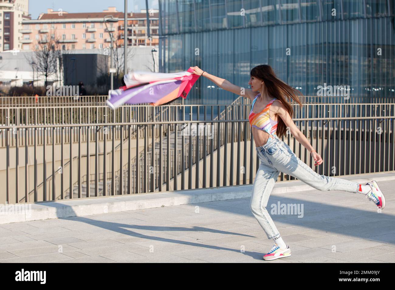 a professional female model and dancer, CityLife, Milan, Italy Stock ...