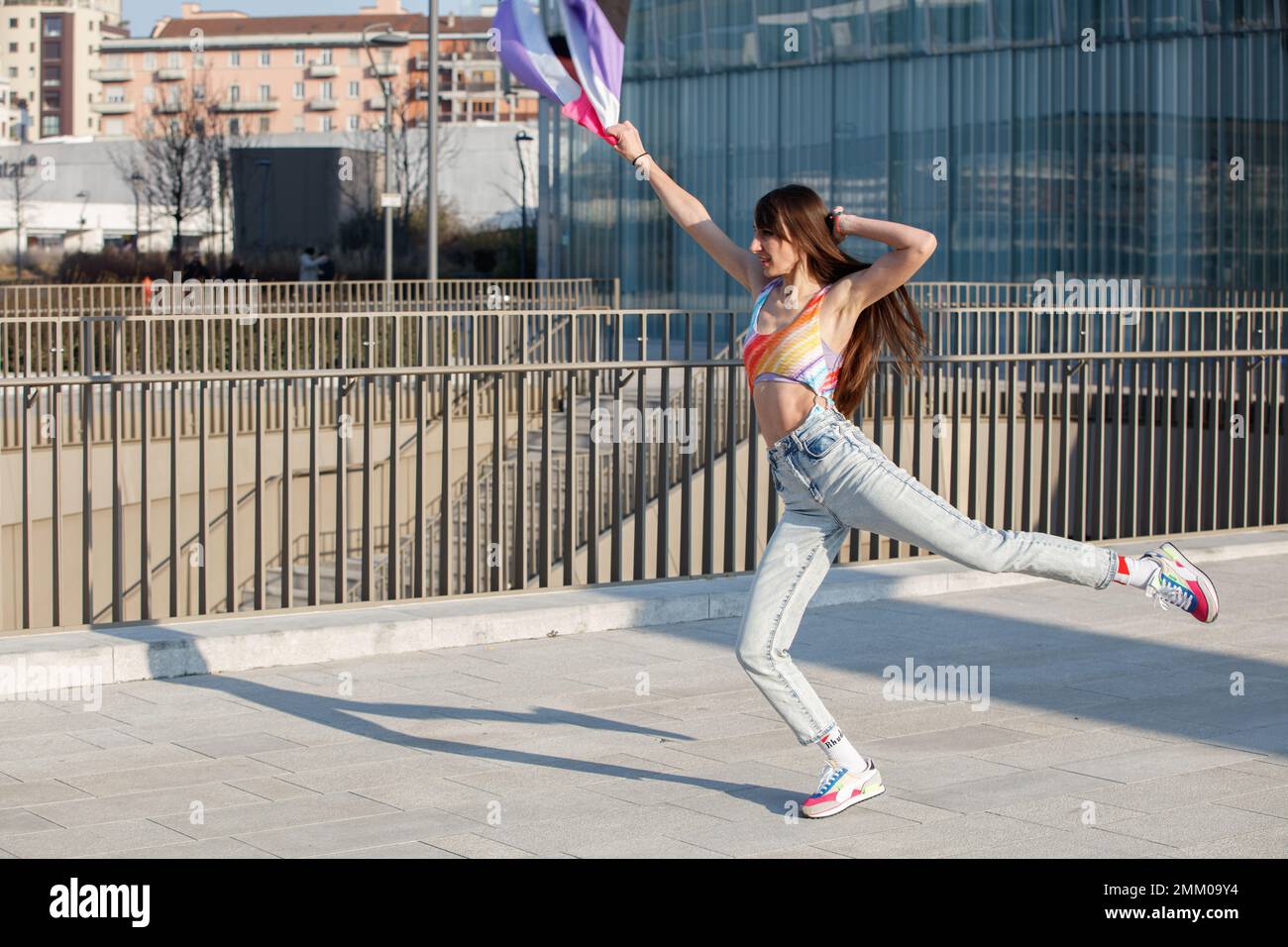 a professional female model and dancer, CityLife, Milan, Italy Stock ...