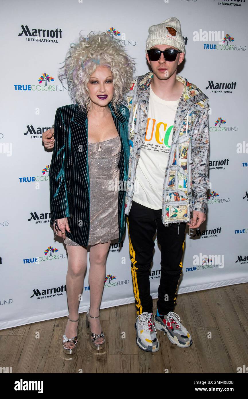 Cyndi Lauper and her son Declyn Lauper pose backstage at the 8th Annual ...