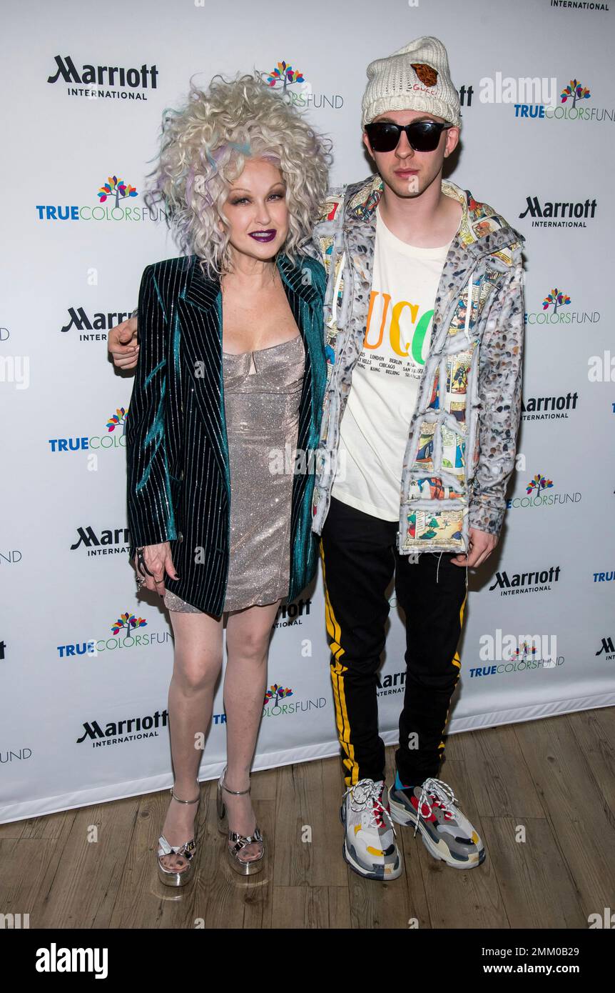 Cyndi Lauper and her son Declyn Lauper pose backstage at the 8th Annual ...