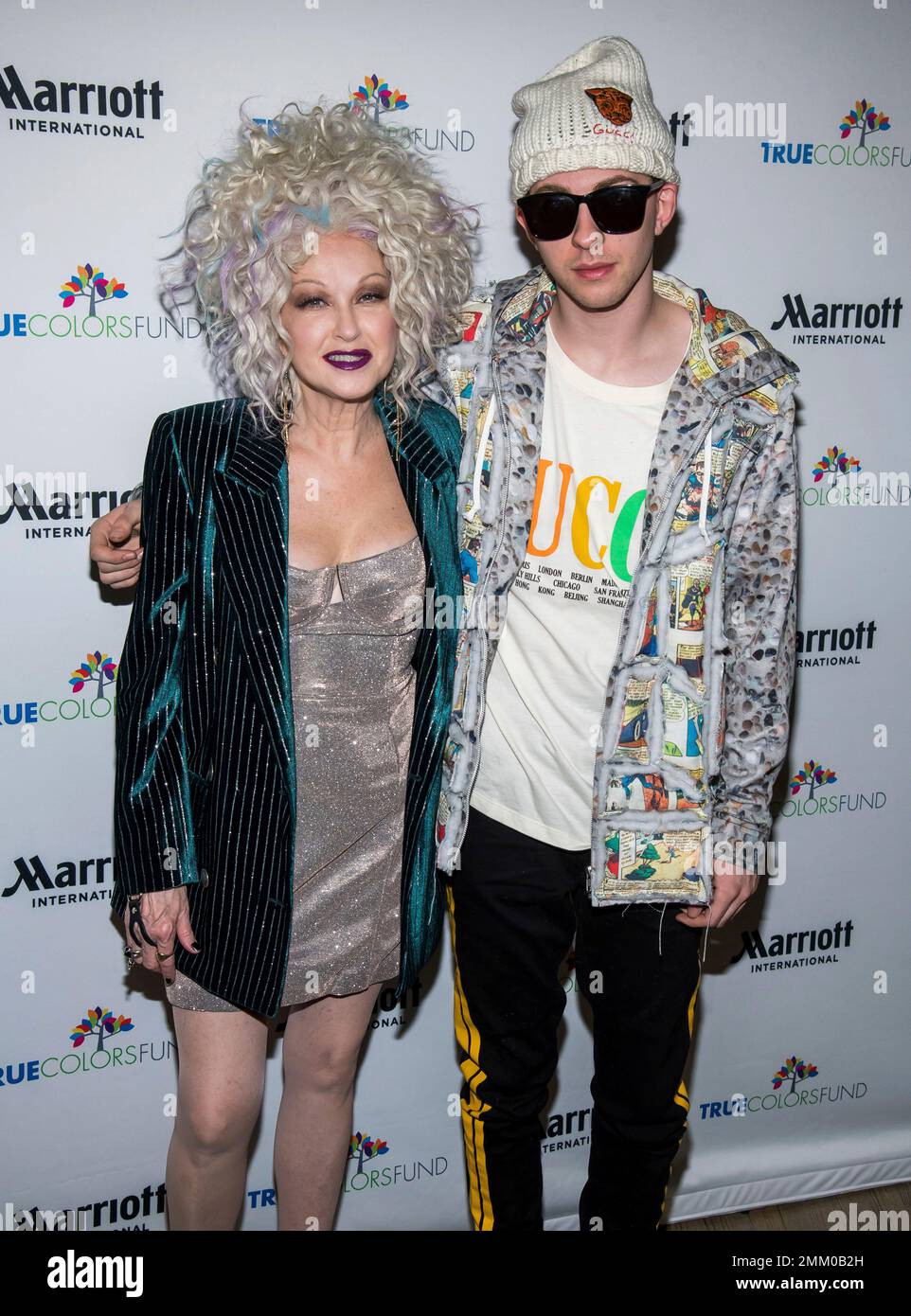 Cyndi Lauper and her son Declyn Lauper pose backstage at the 8th Annual ...