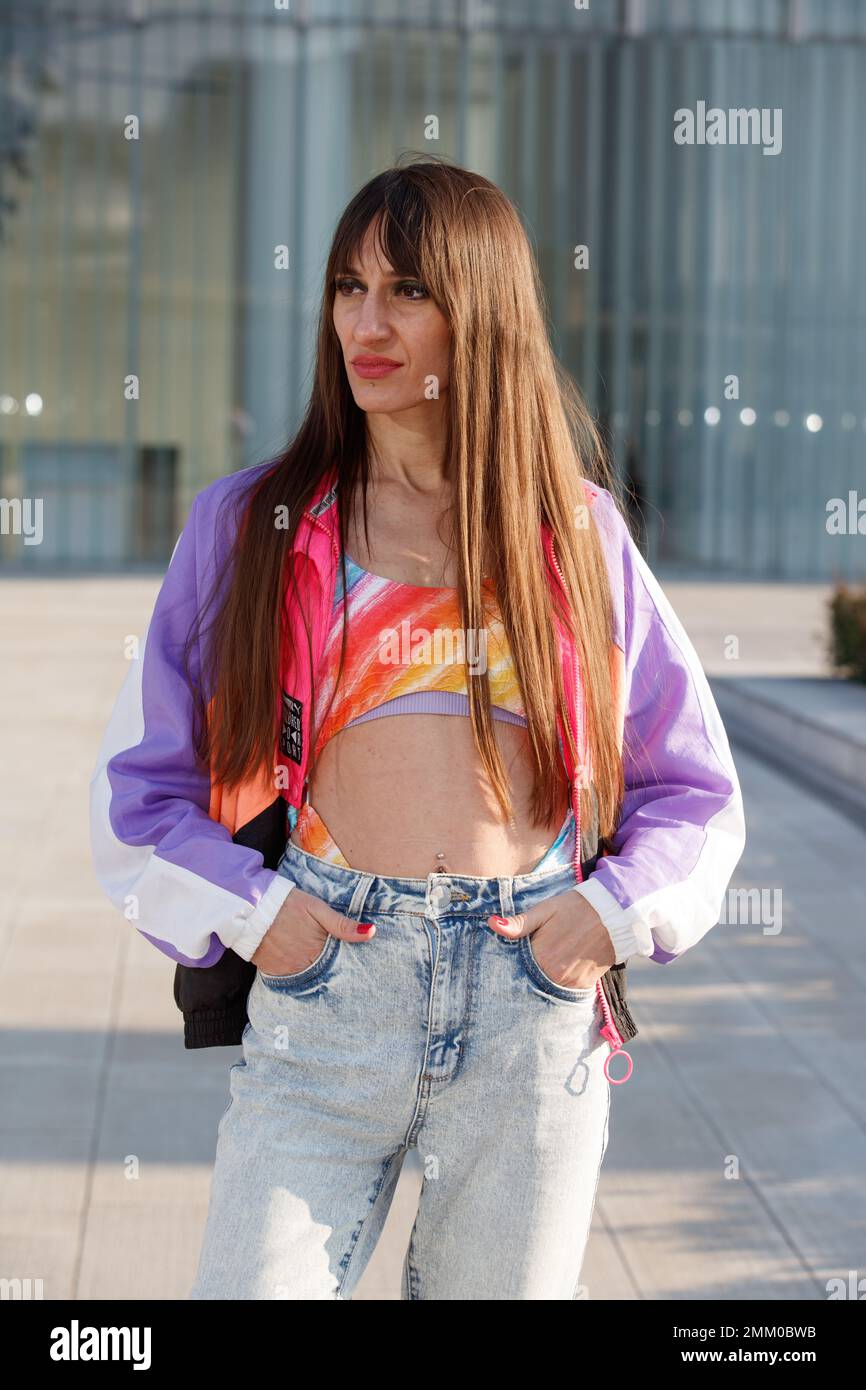 a professional female model and dancer, CityLife, Milan, Italy Stock ...