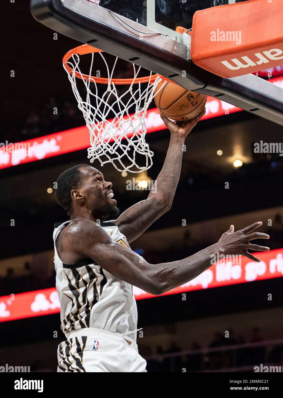 Atlanta Hawks center Dewayne Dedmon (14) makes a lay up during the ...