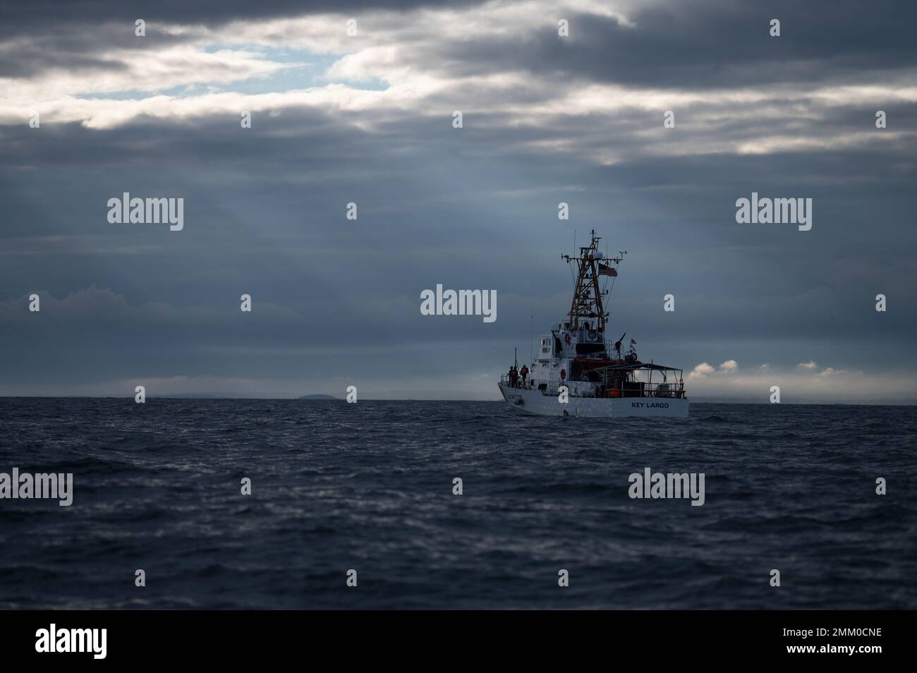 U.S. Coast Guard Cutter Key Largo (WPB 1324) is seen with Massachusetts ...