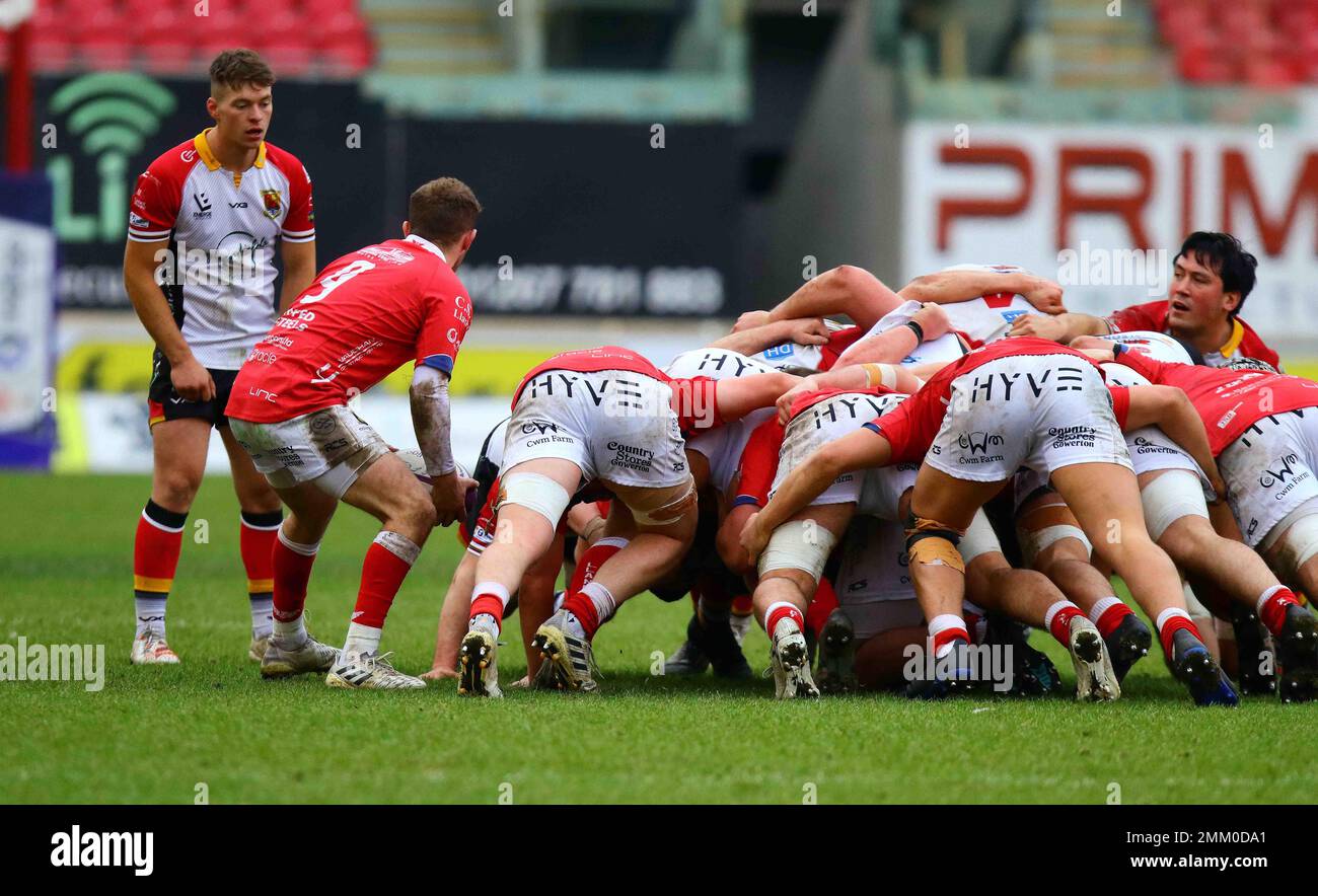 Llanelli RFC v Carmarthen Quins RFC Indigo Prem 2023 Stock Photo - Alamy
