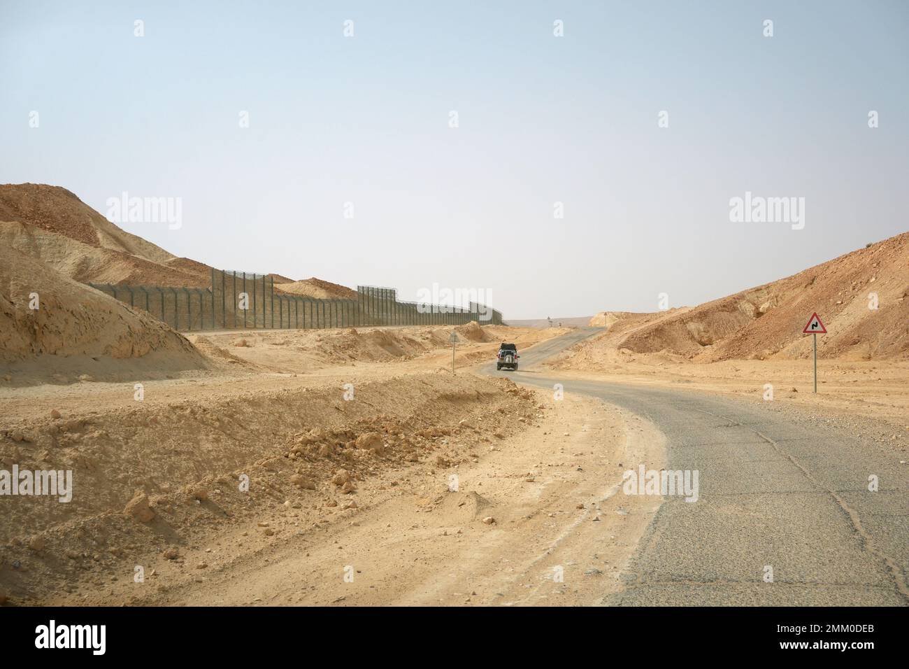 Route 10 along the Egyptian - Israeli border. Looking into Egypt from ...