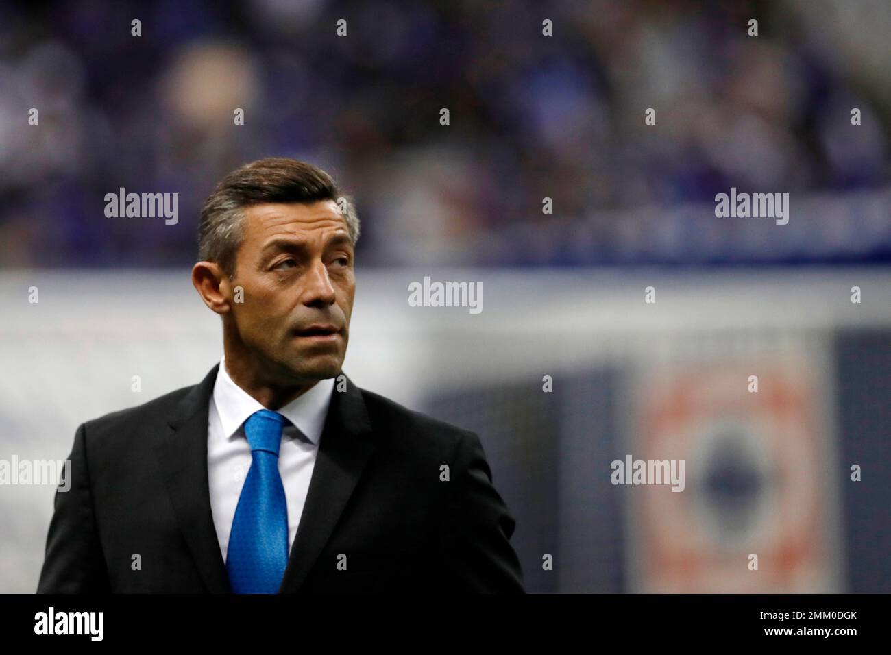 Cruz Azul coach Pedro Faria Caixinha walks the field before a Mexico ...