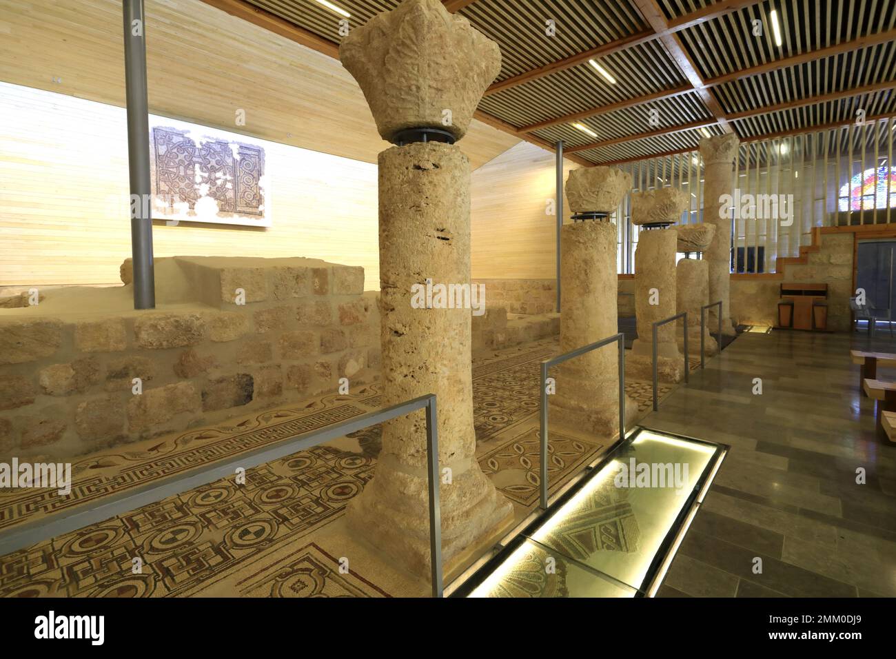 Interior of the Moses Memorial Church, Mount Nebo, Madaba Governorate ...