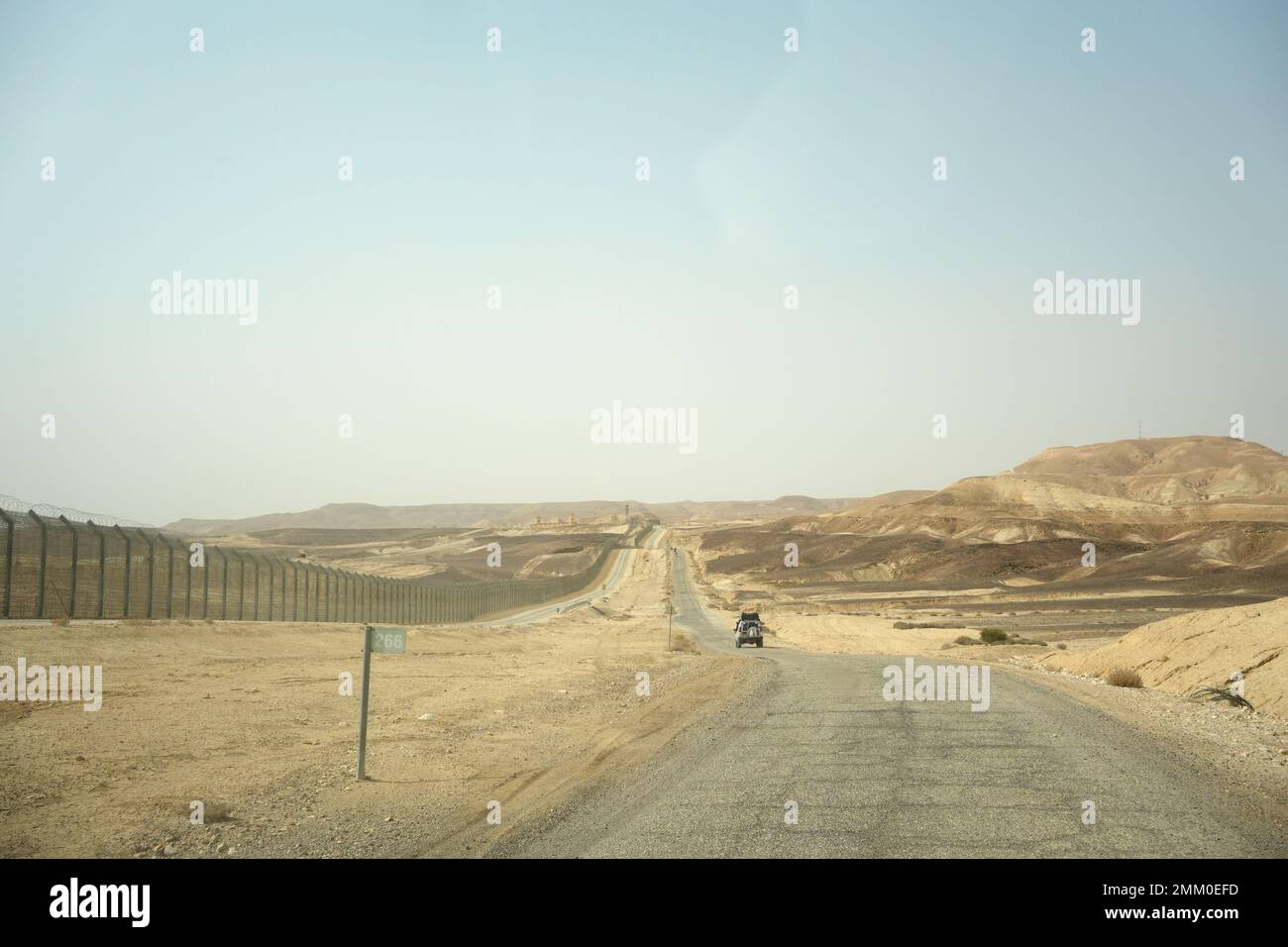 Route 10 along the Egyptian - Israeli border. Looking into Egypt from ...