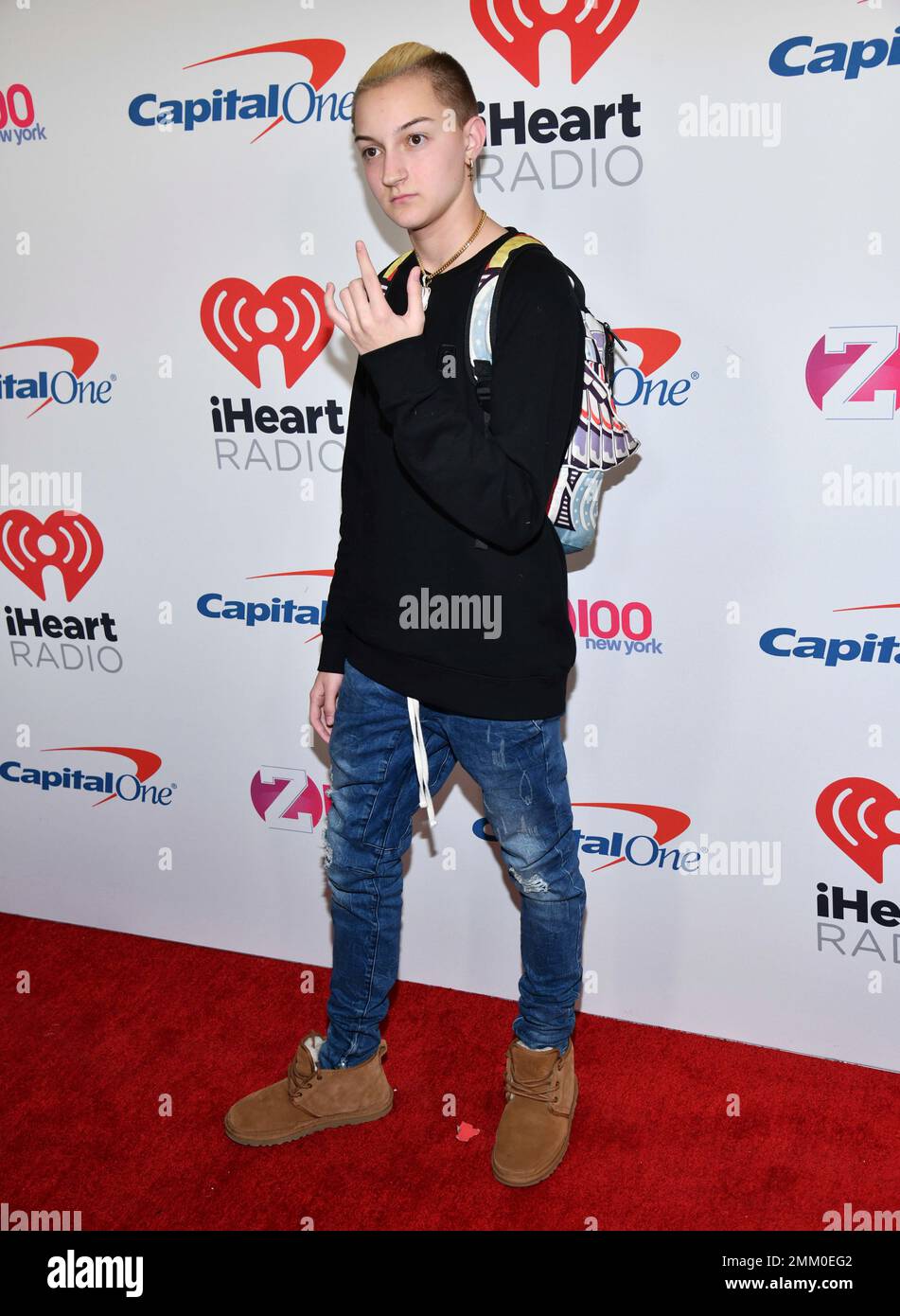 Russell 'Backpack Kid' Horning attends Z100's iHeartRadio Jingle Ball ...