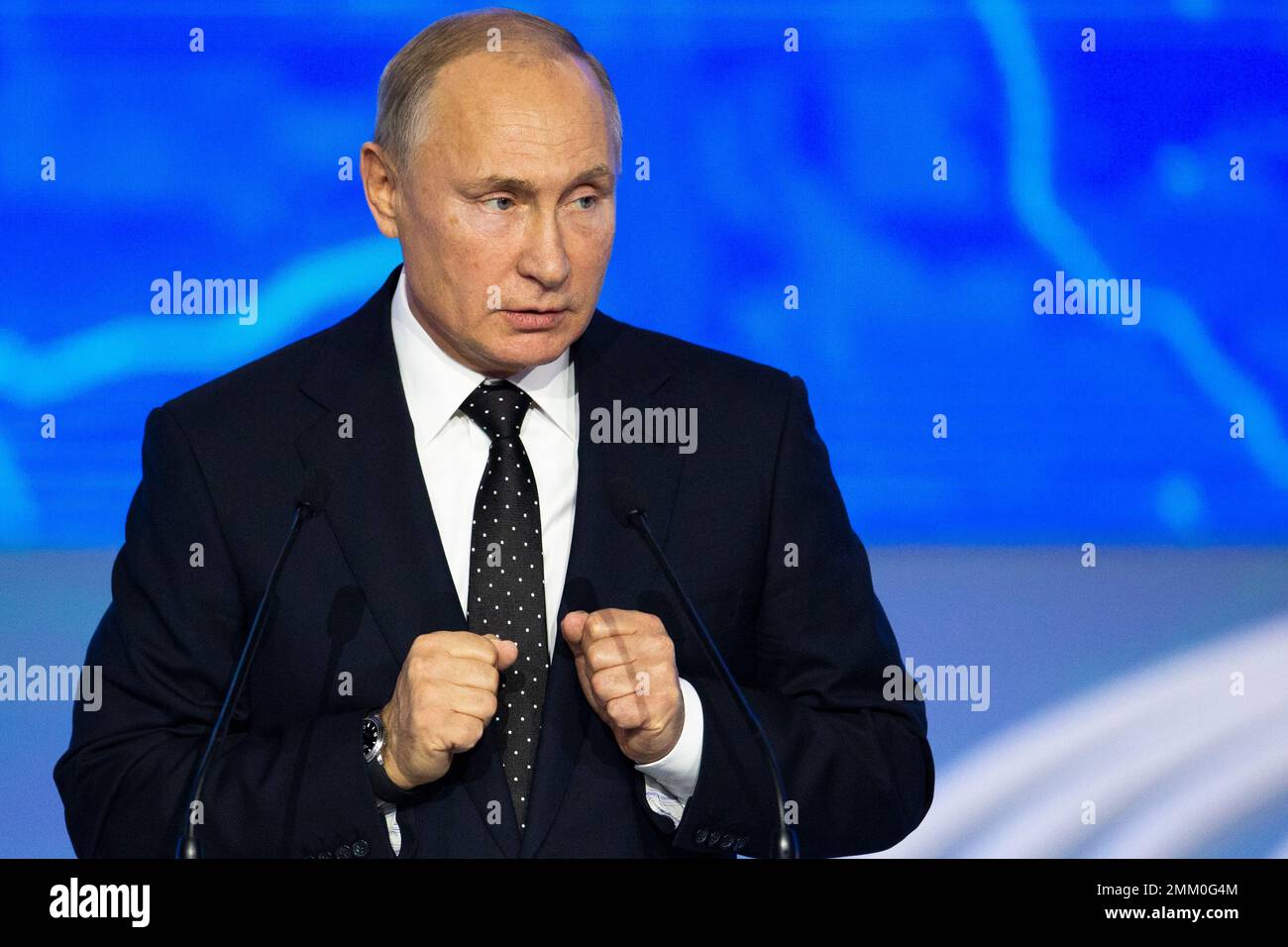 Russian President Vladimir Putin delivers his speech at the United ...