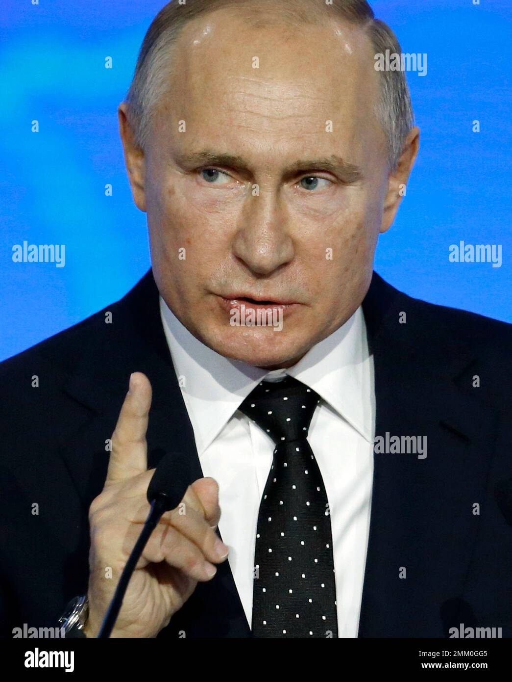 Russian President Vladimir Putin addresses the audience at the United ...