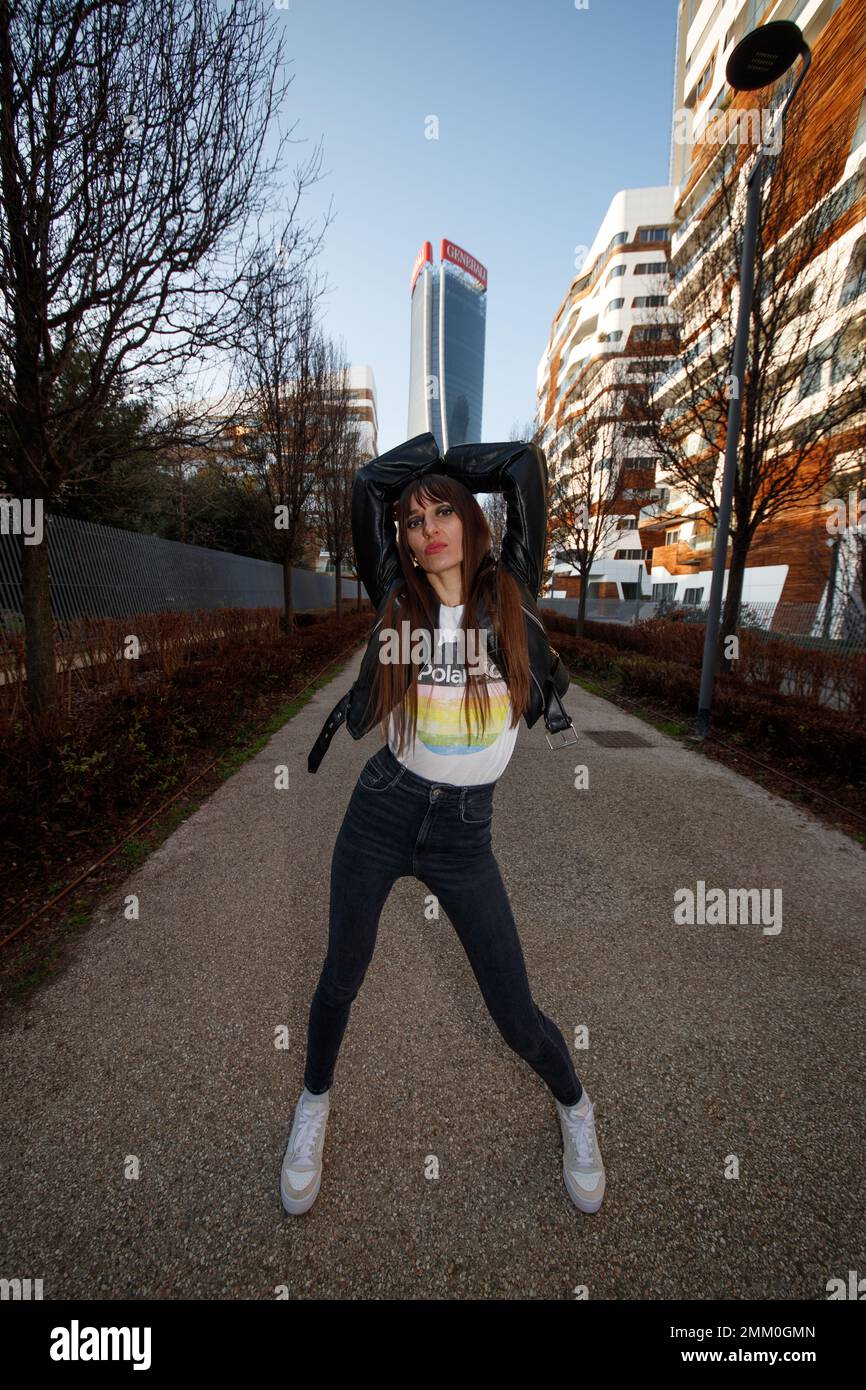a professional female model and dancer, CityLife, Milan, Italy Stock ...