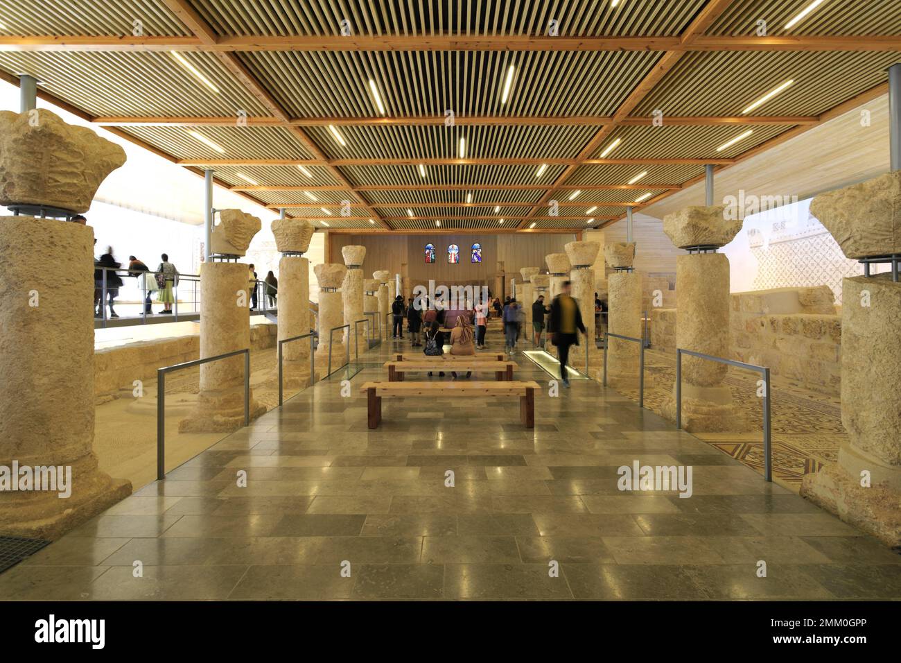Interior of the Moses Memorial Church, Mount Nebo, Madaba Governorate ...