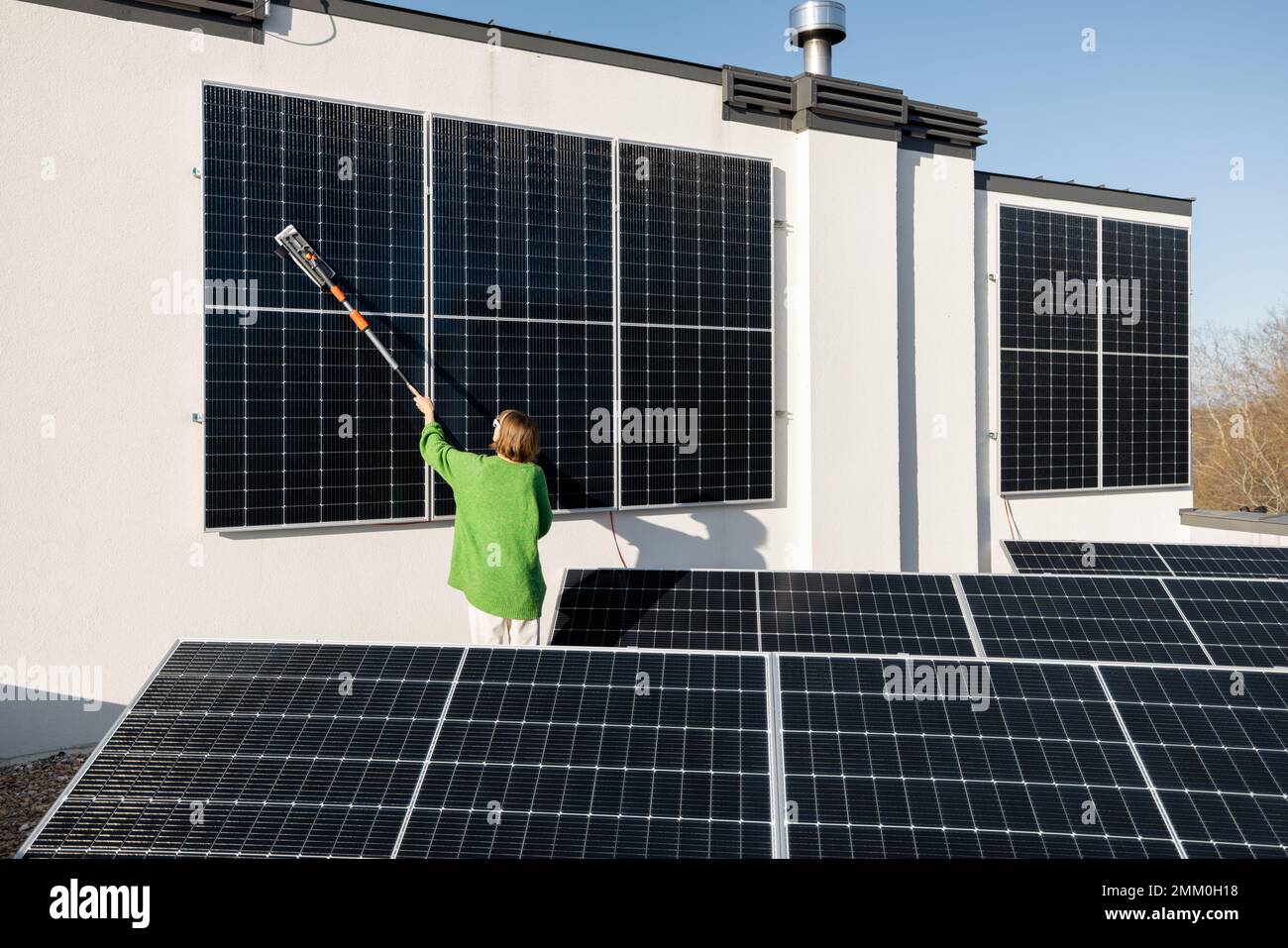 Solar panel maintenance woman hi-res stock photography and images - Alamy