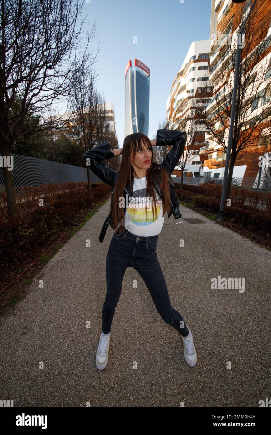 a professional female model and dancer, CityLife, Milan, Italy Stock ...