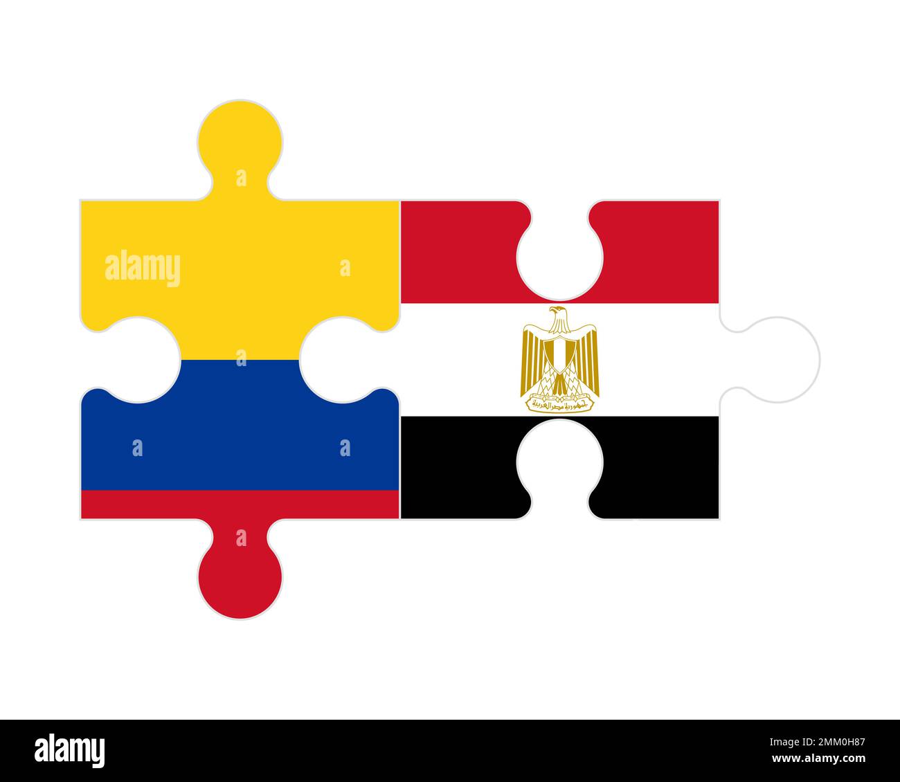 Connected puzzle of flags of Colombia and Egypt, vector Stock Vector ...