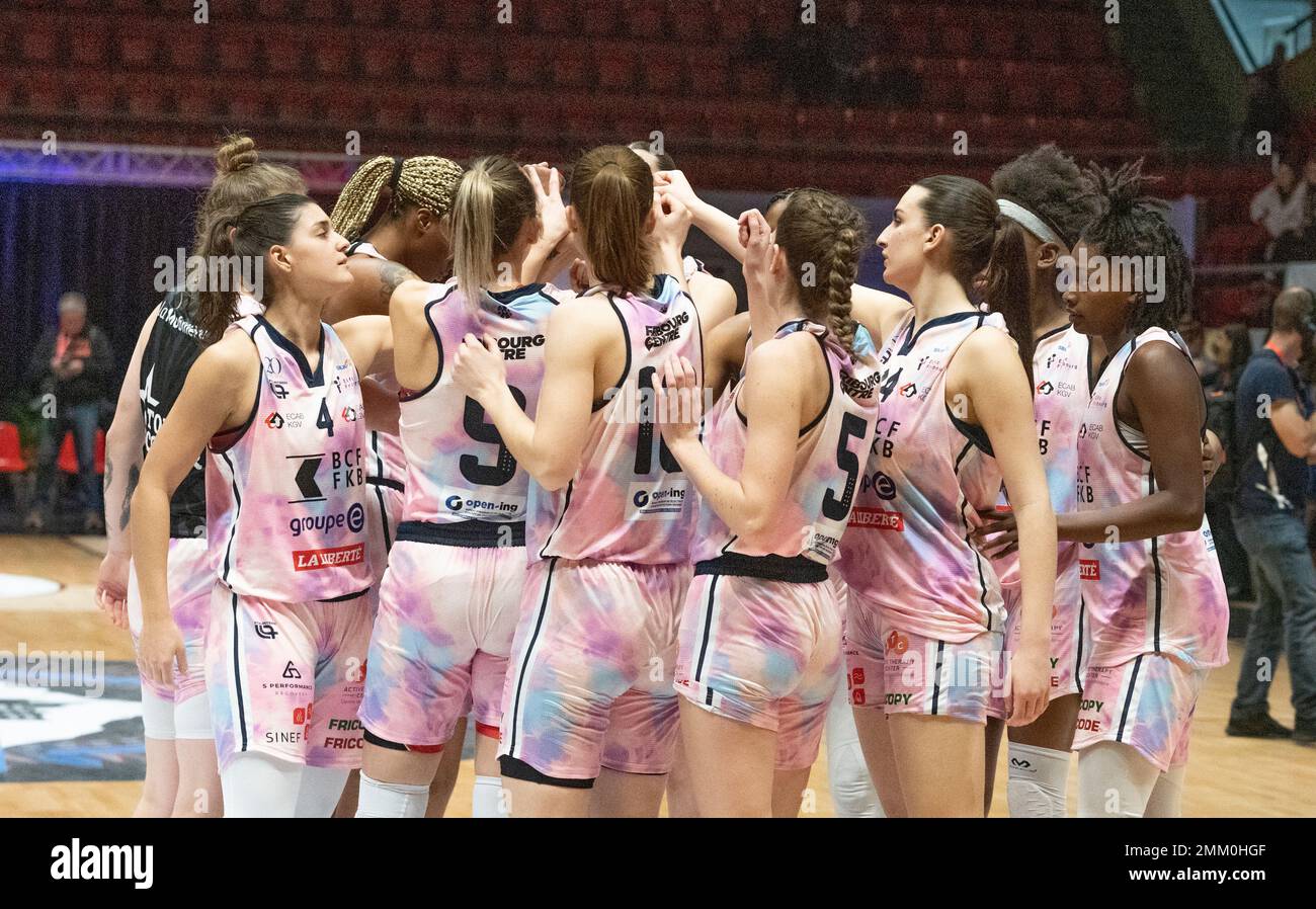 Montreux Switzerland, 01/29/2023: The BCF Elfic Fribourg team ...