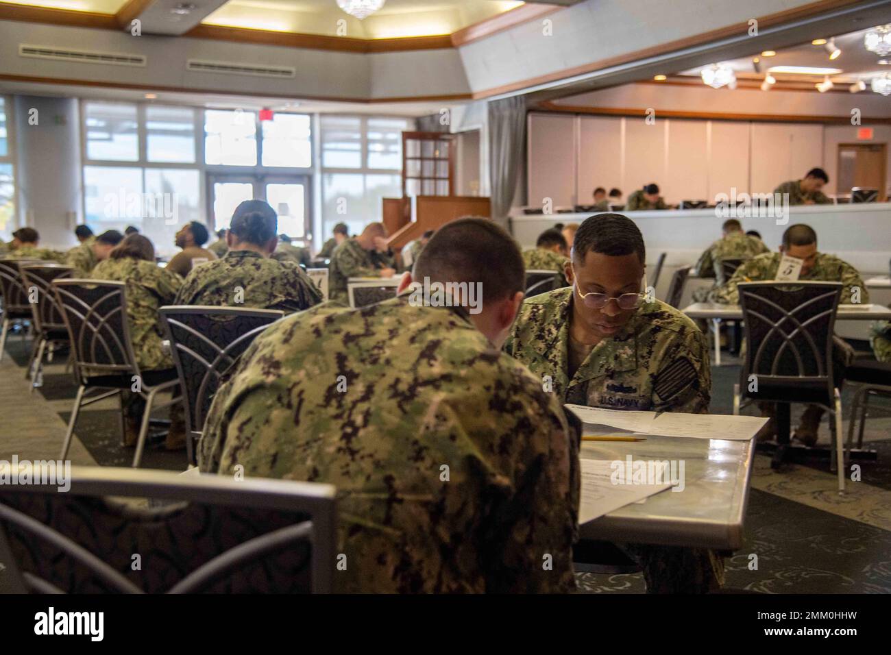 Sailors take the Petty Officer 2nd Class Navy-wide advancement exam ...
