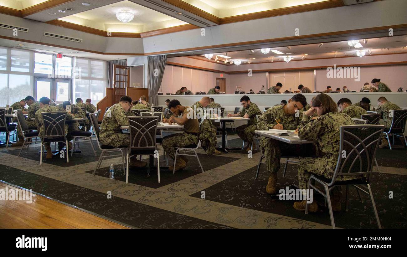 Sailors take the Petty Officer 2nd Class Navy-wide advancement exam ...