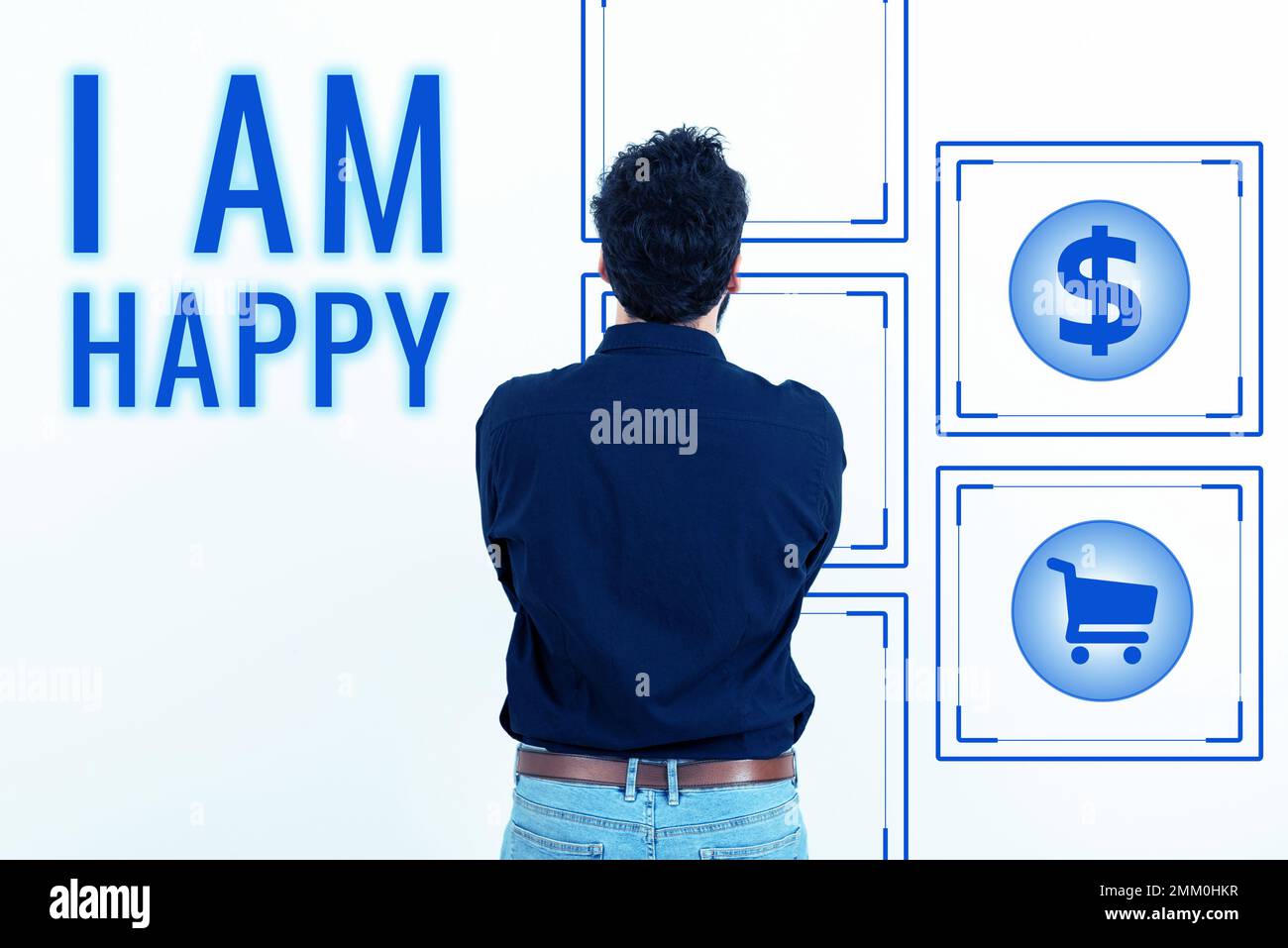 Conceptual display I Am Happy. Conceptual photo To have a fulfilled ...