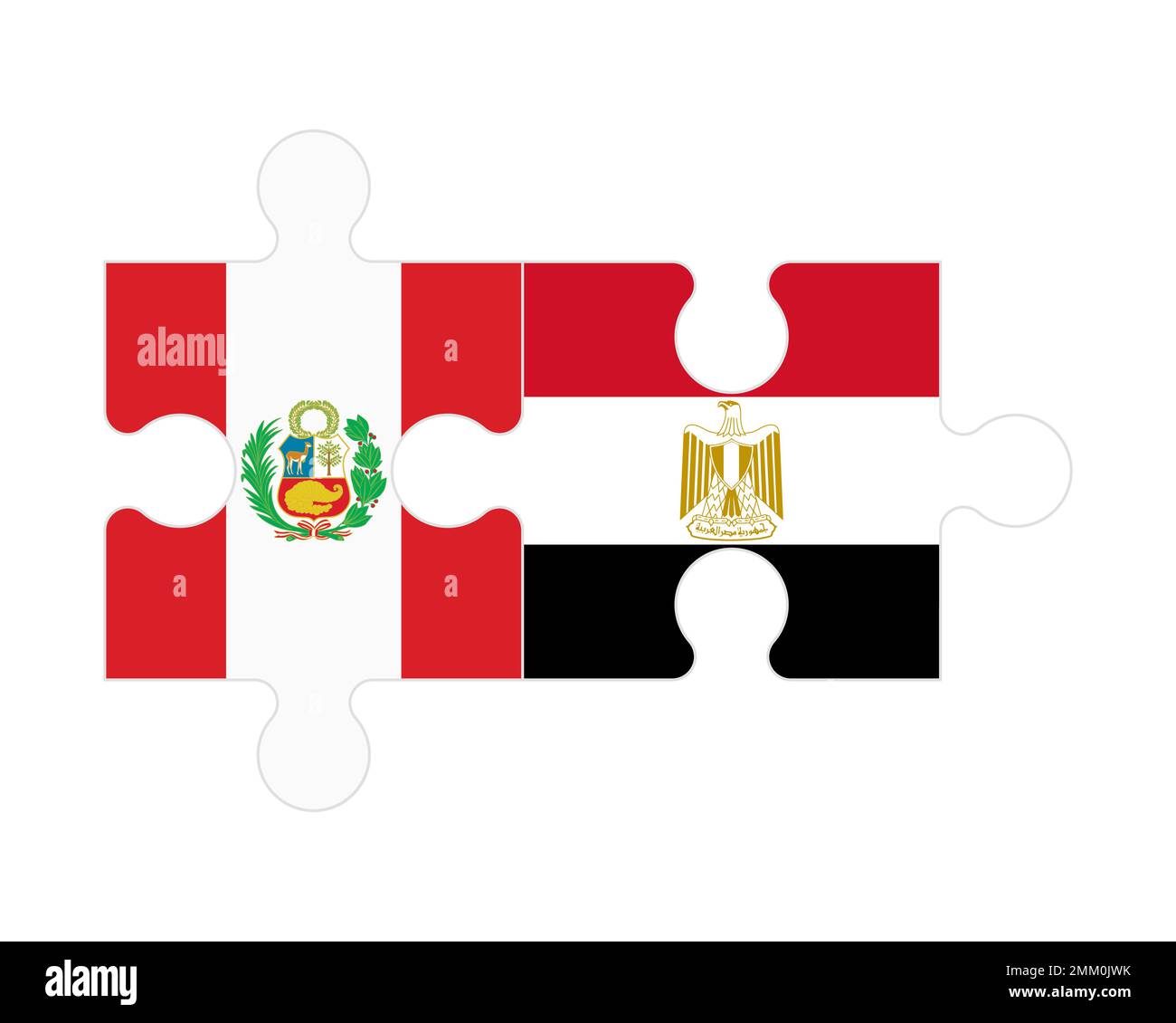 Connected puzzle of flags of Peru and Egypt, vector Stock Vector Image ...