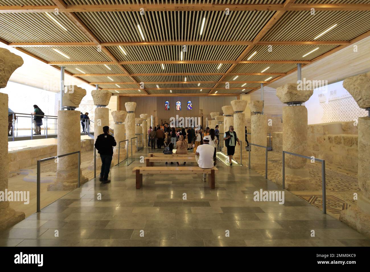 Interior of the Moses Memorial Church, Mount Nebo, Madaba Governorate ...