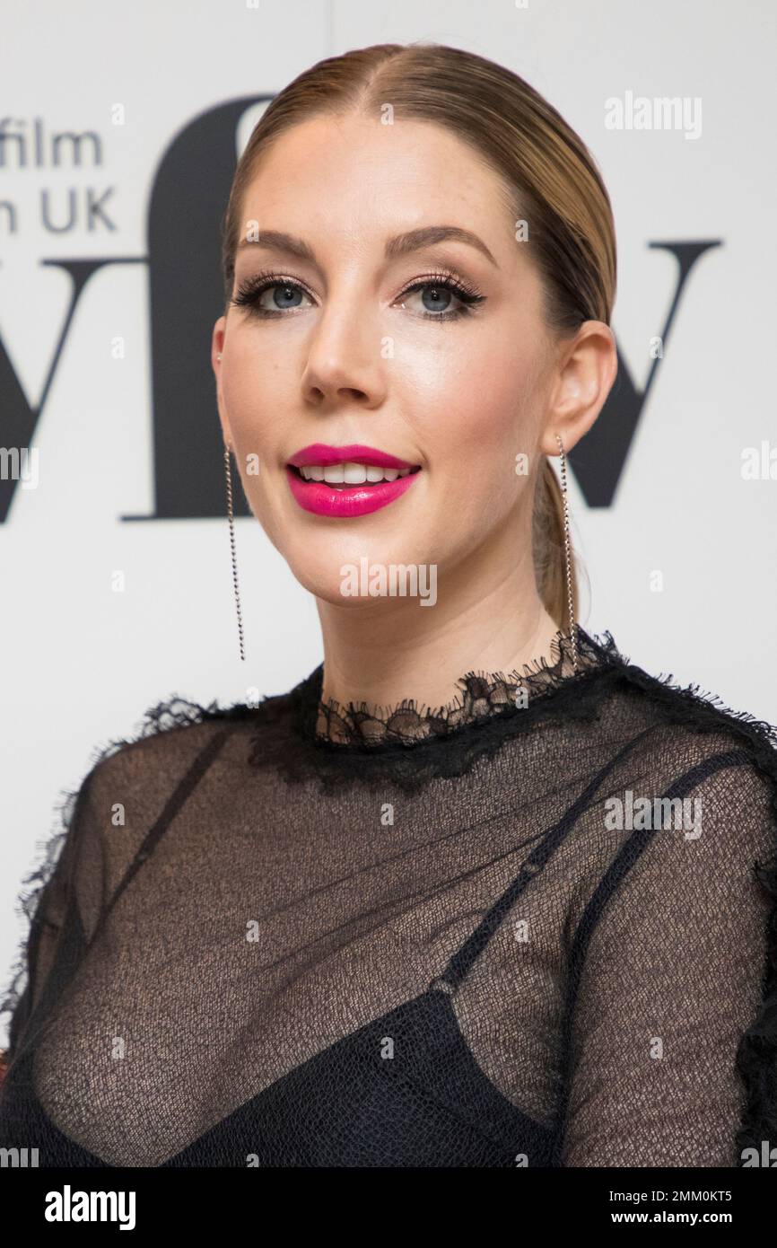 Actress Katherine Ryan poses for photographers upon arrival at the ...