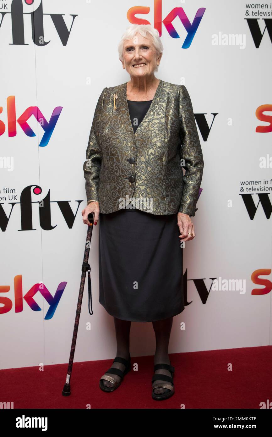 Producer Beryl Vertue poses for photographers upon arrival at the Women ...