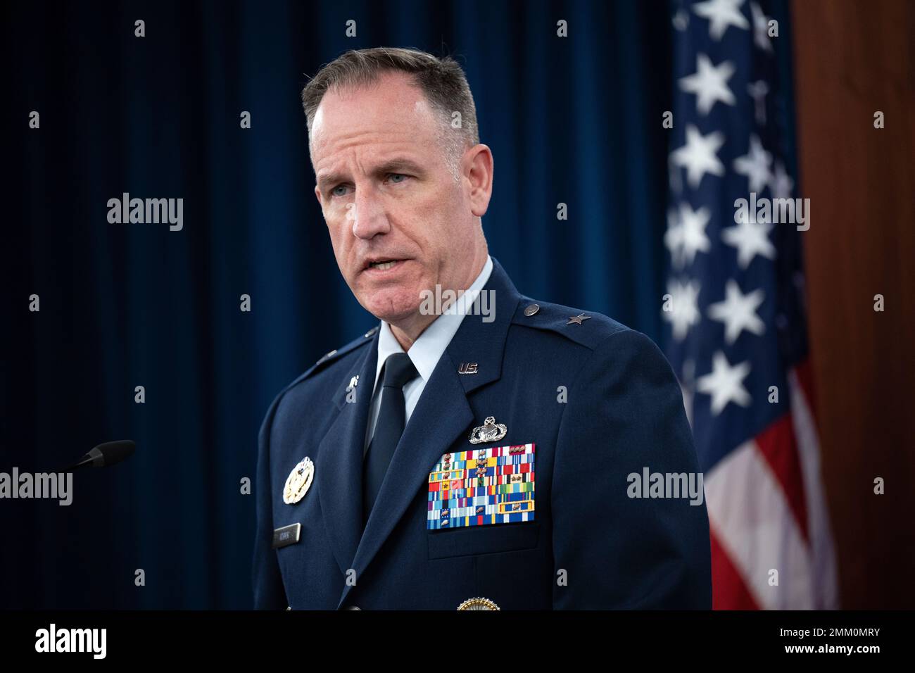 Pentagon Press Secretary Air Force Brig. Gen. Pat Ryder briefs the ...