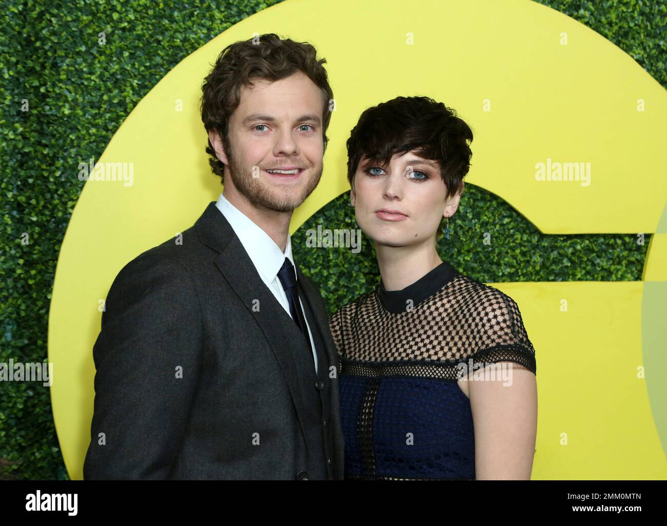 Jack Quaid, left, and Lizzy McGroder arrive at the 2018 GQ's Men of the ...