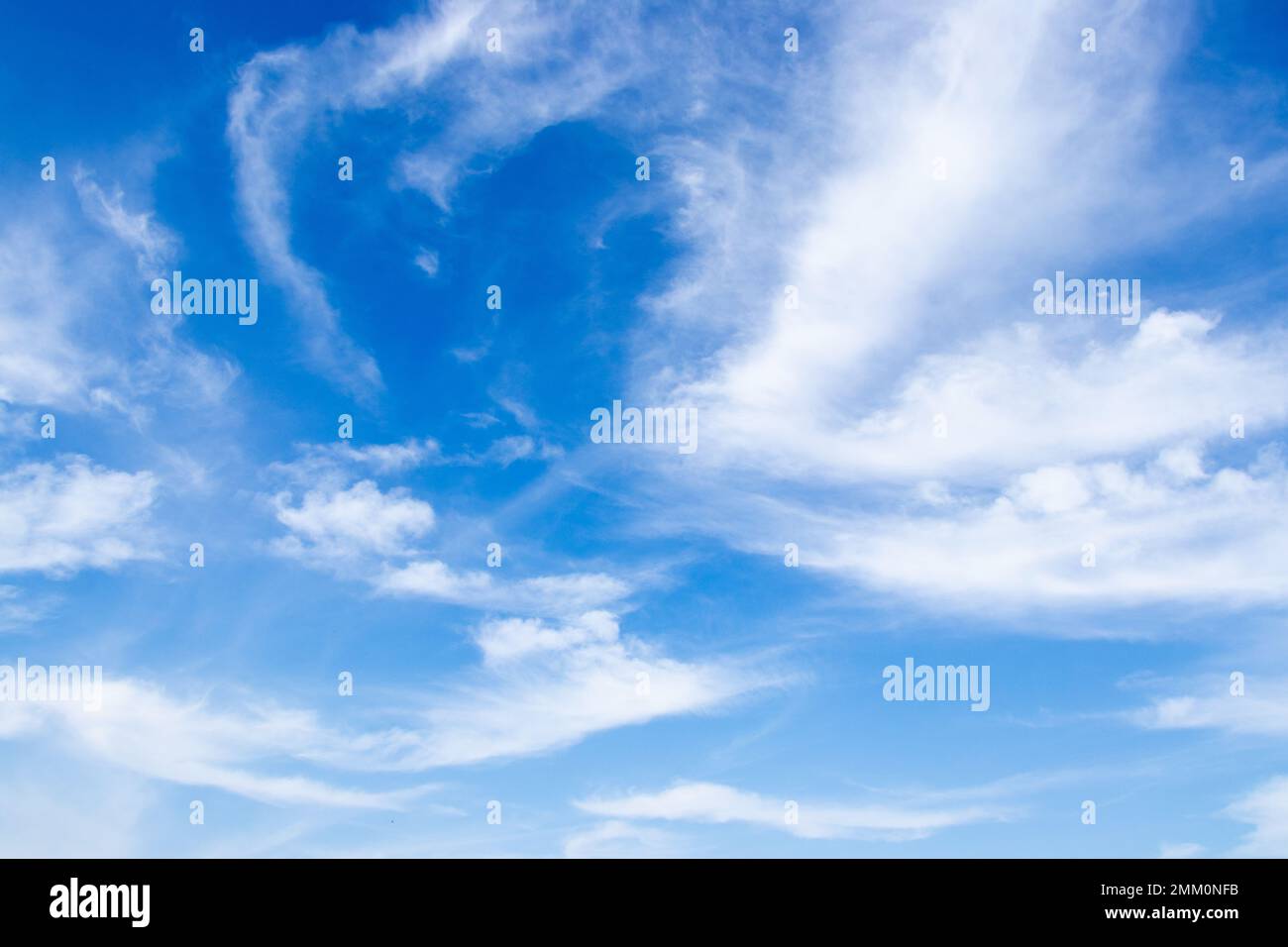 Clear blue color sky with white cloud background Stock Photo - Alamy