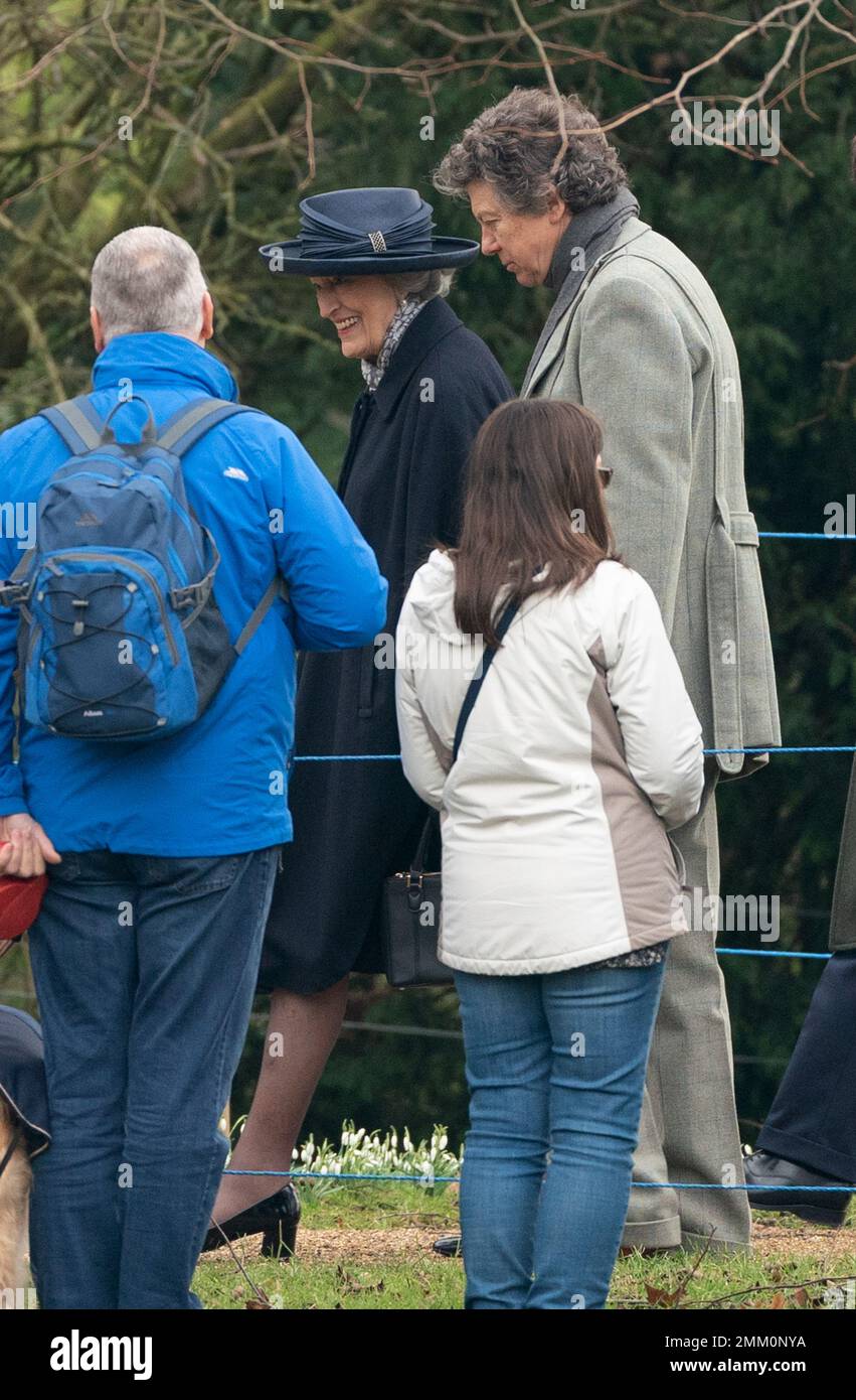 Lady Susan Hussey leaves after attending a church service with King ...