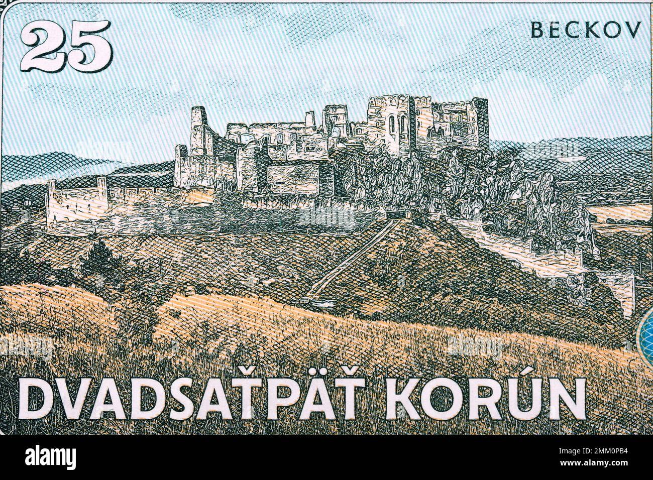 Ruins of Beckov Castle from Slovak money Stock Photo - Alamy