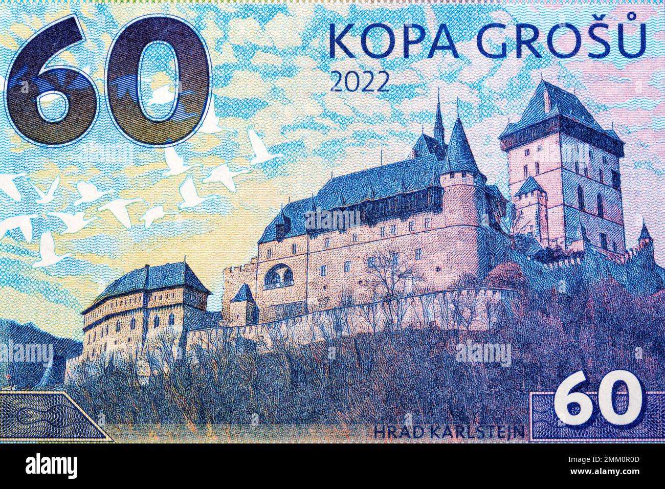 Karlstejn Castle from Czech money Stock Photo - Alamy