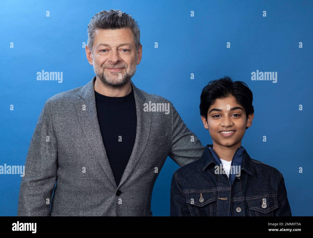 In this Nov. 28, 2018 photo, Andy Serkis, left, and Rohan Chand pose ...