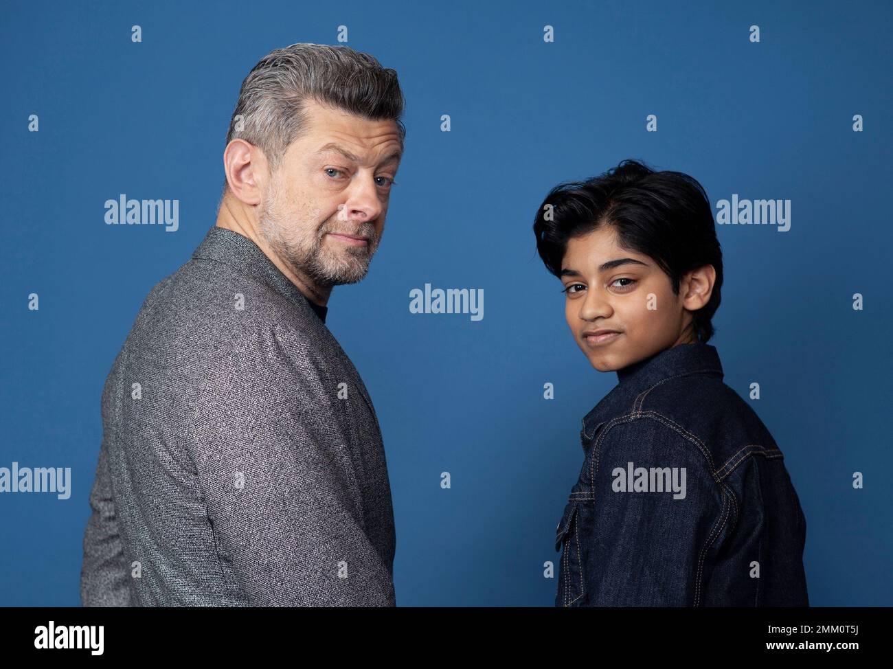 In this Nov. 28, 2018 photo, Andy Serkis, left, and Rohan Chand pose ...